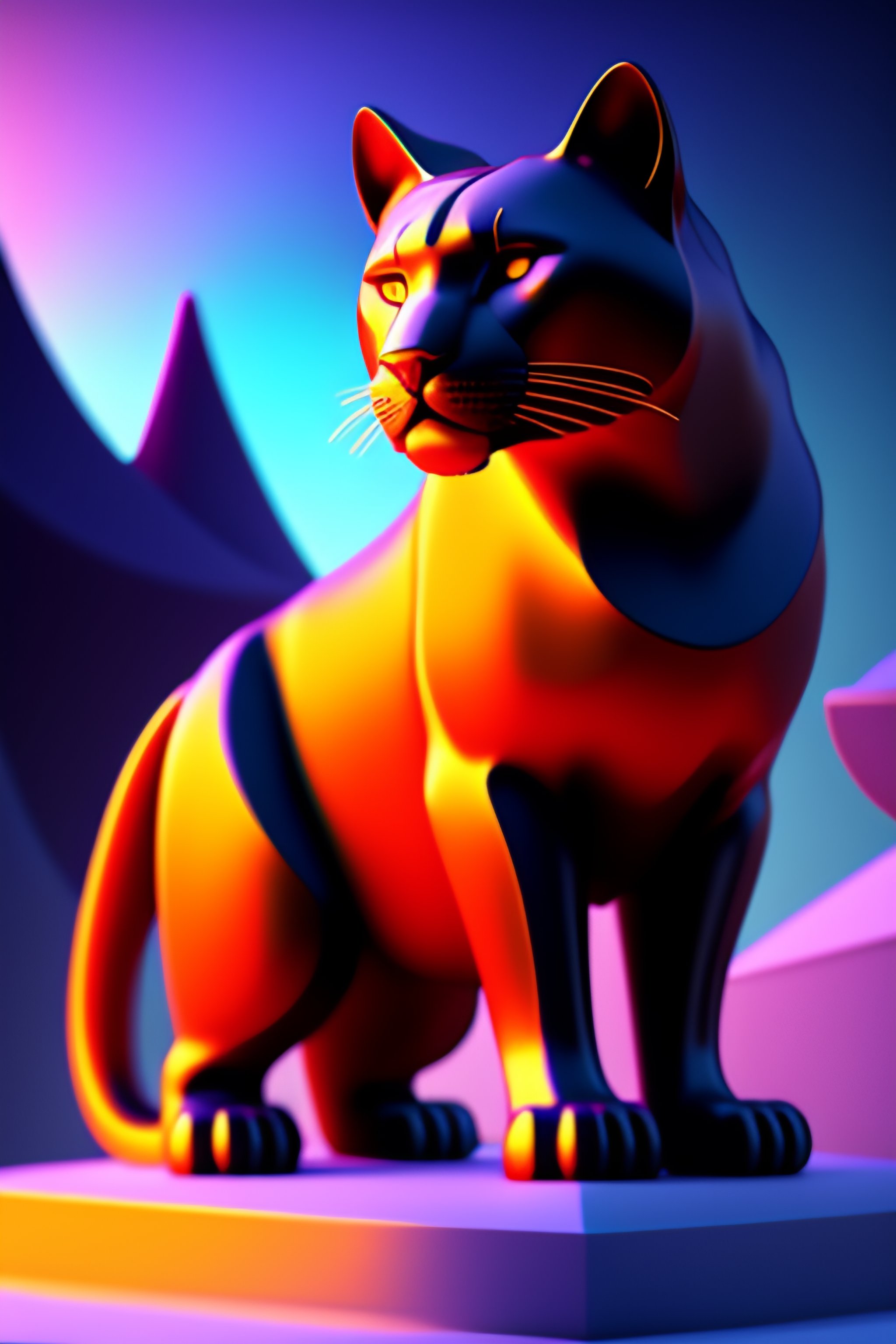 Lexica - Ice sculpture of an panther in the style of miyazaki ...