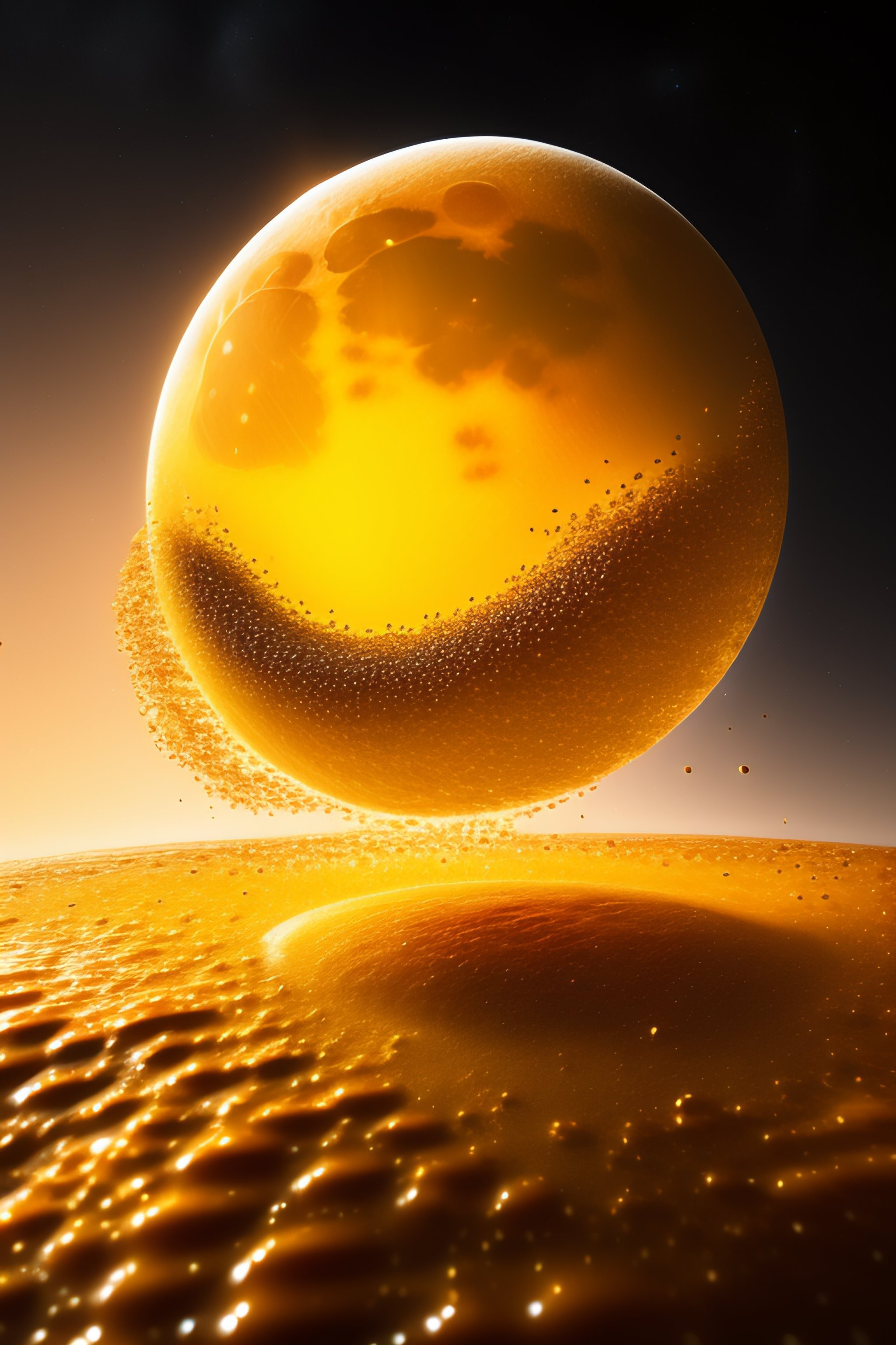 Lexica - A hyper realistic photo of the moon covered in honey, honey ...