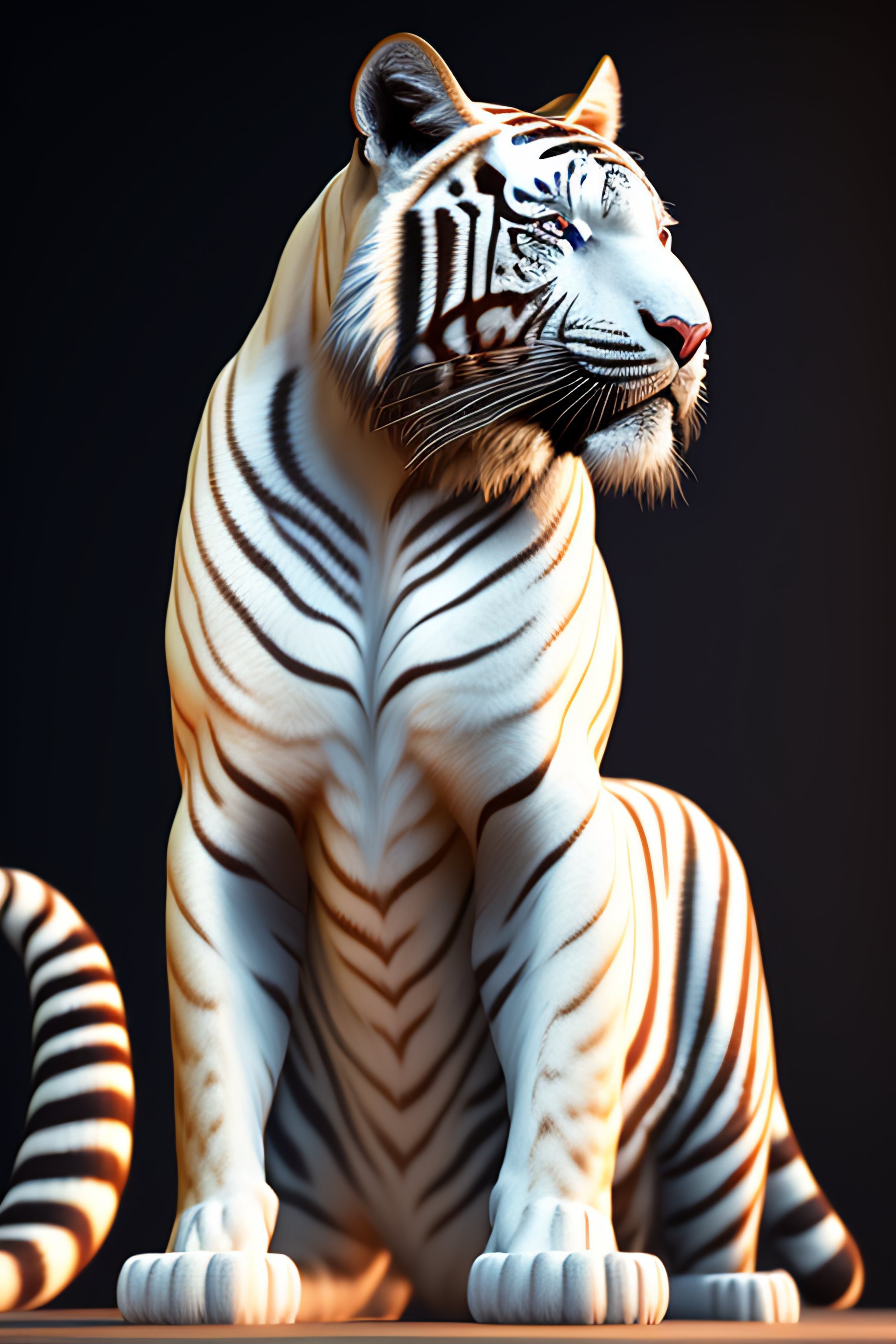 Lexica - White tiger is a women, body anthropomorphic, dynamic pose ...