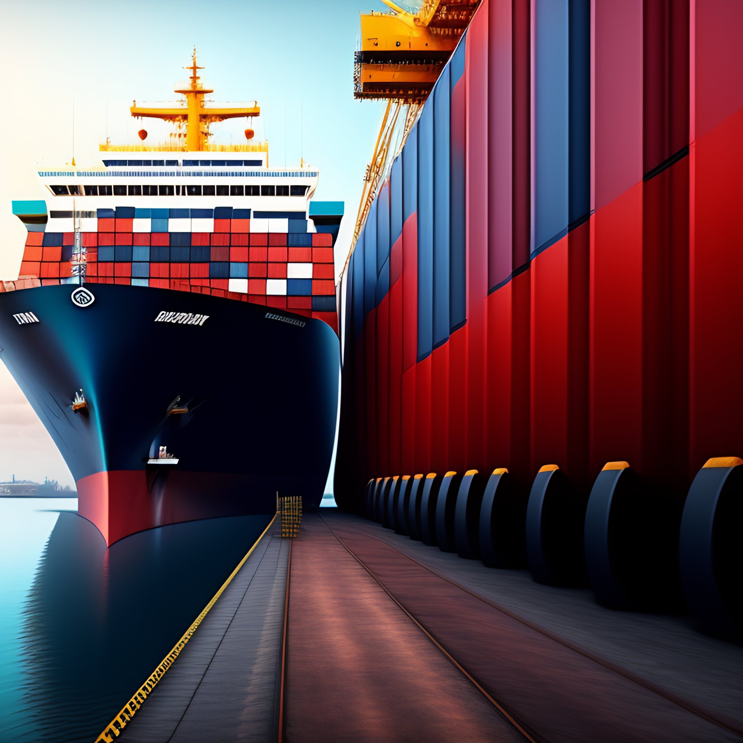 Lexica - A merchant ship berthed at a port doing loading and unloading ...