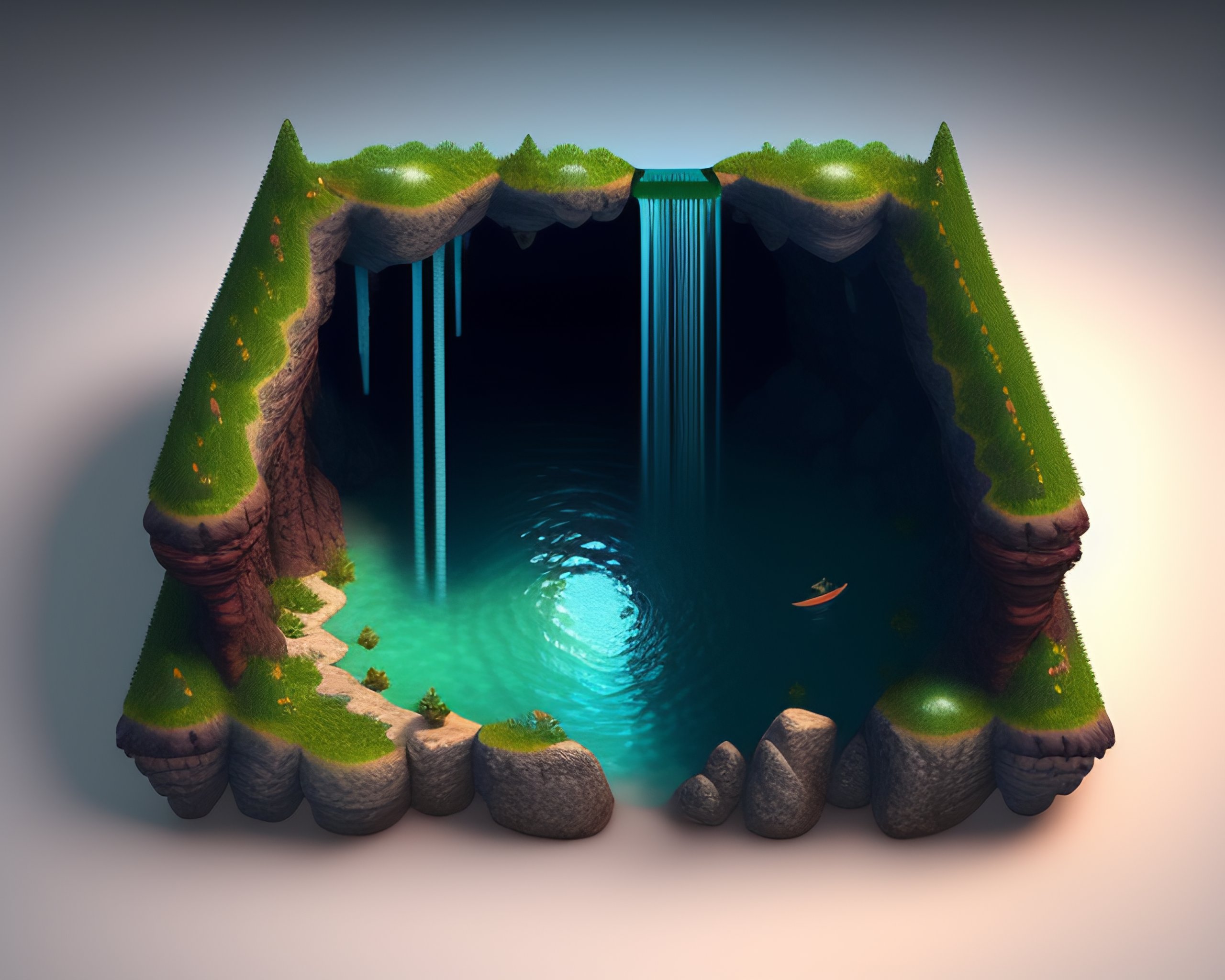 Lexica - Dark pixelated dungeon with sunlight, ancient , dripping water ...