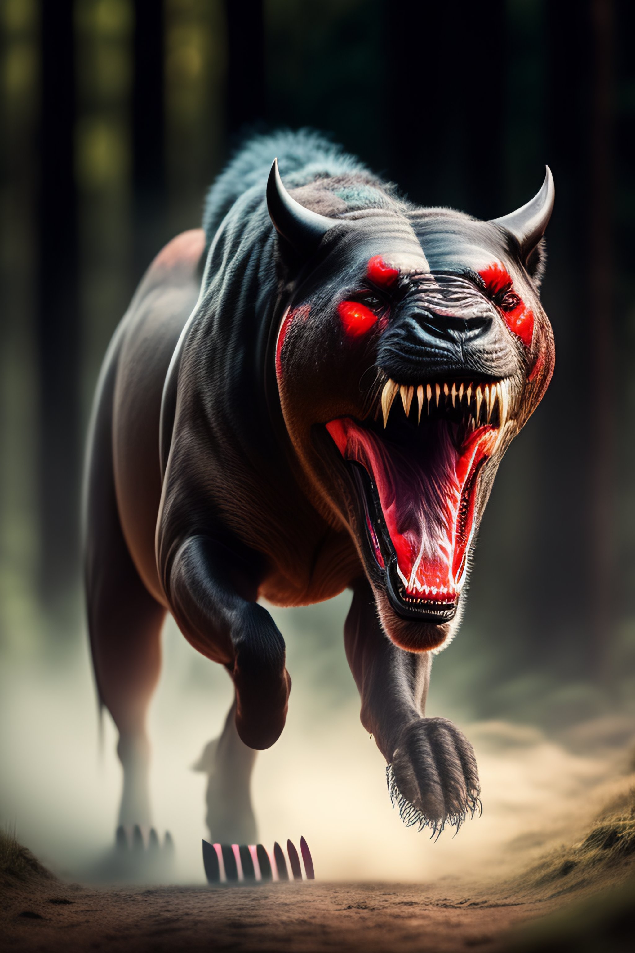 Lexica - Horrifying creature, realistic, blood thirsty, death