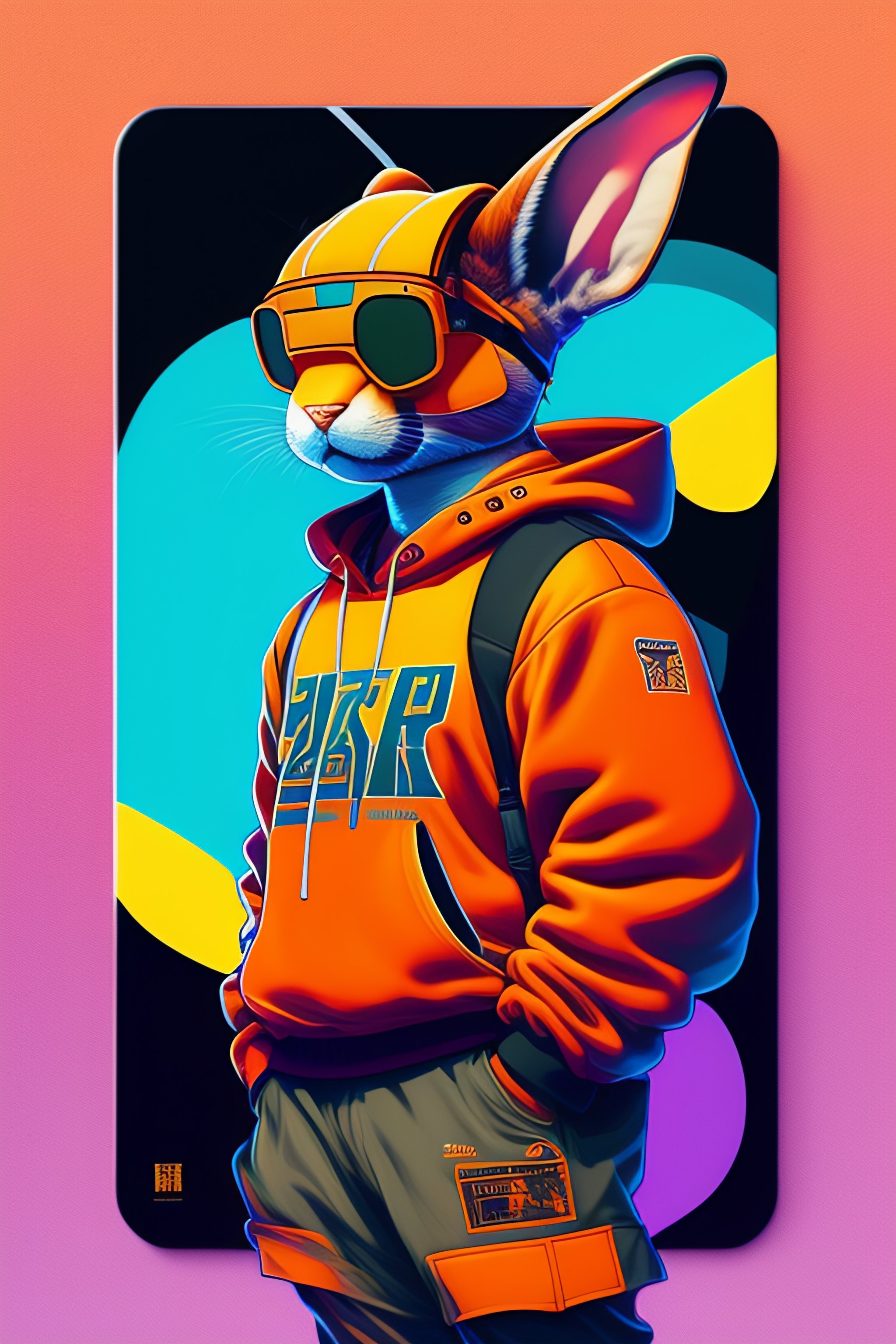 Lexica - Photo of fusion of a huge RABBIT IN HIP HOP STYLE CLOTHES ...