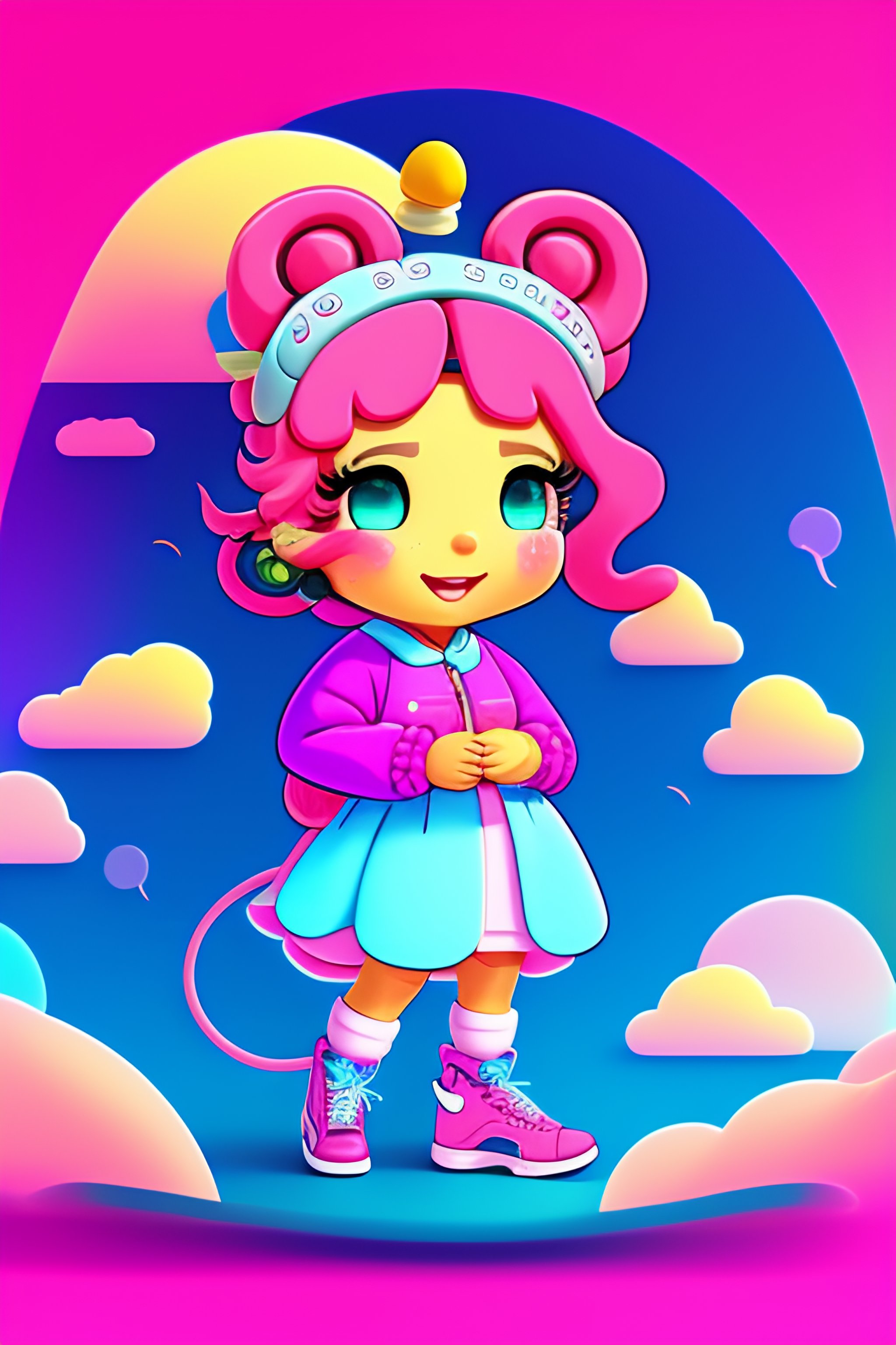 Lexica - A female twitch streamer as Peppa Pig, microphone, braided ...