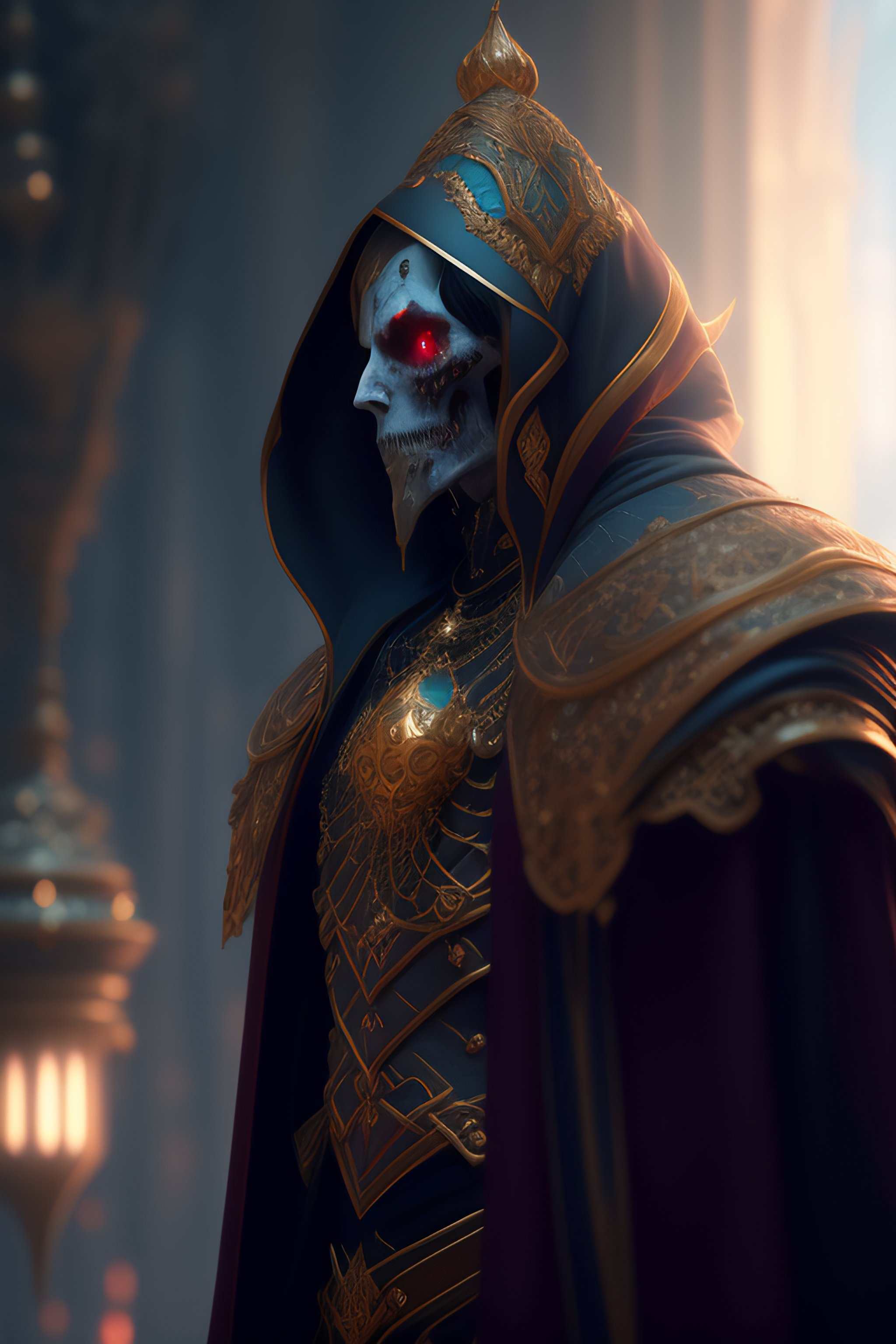Lexica - Highly detailed portrait of majestic undead king, ainz ooal ...