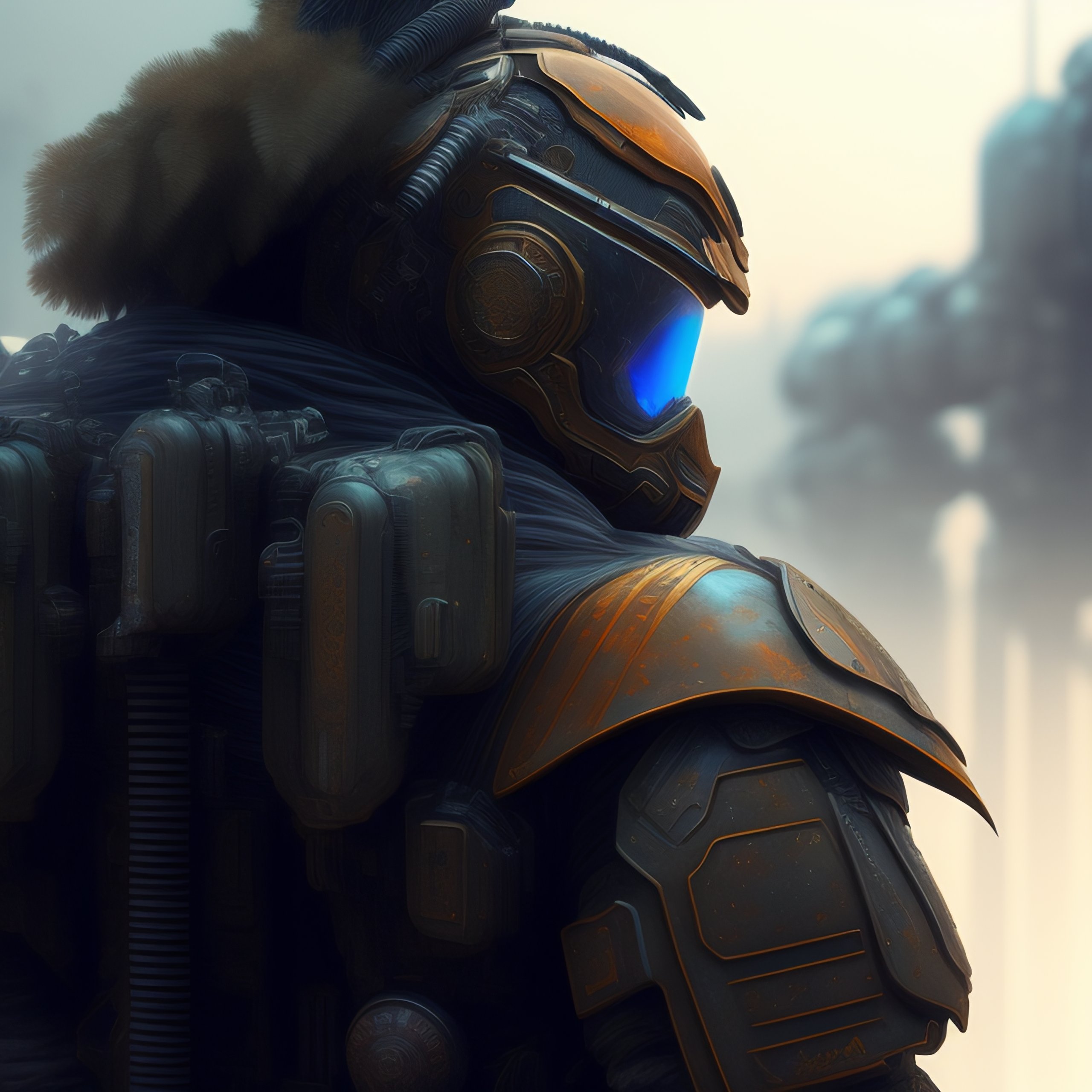 Lexica - A highly detailed long shot photo of mechanical soldier ...