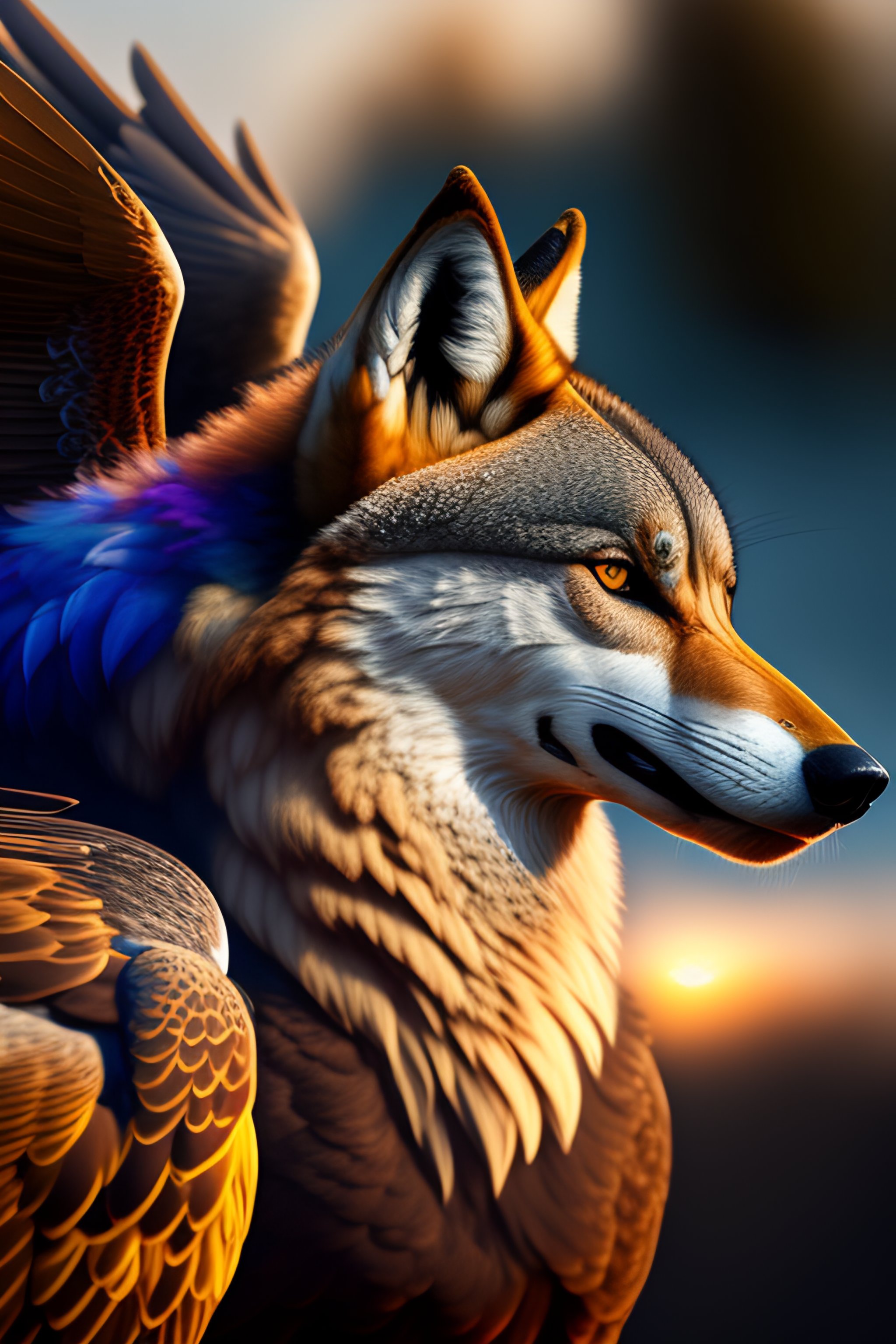 Lexica - Phoenix wolf and eagle as a one creature, ultra detailed ...