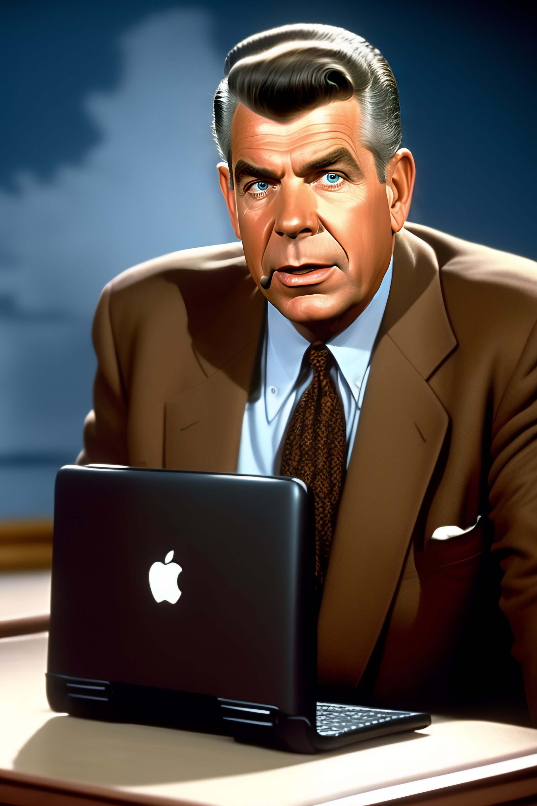 Lexica - Andy Griffith, as ben matlock, using a laptop. photo realistic. funny.