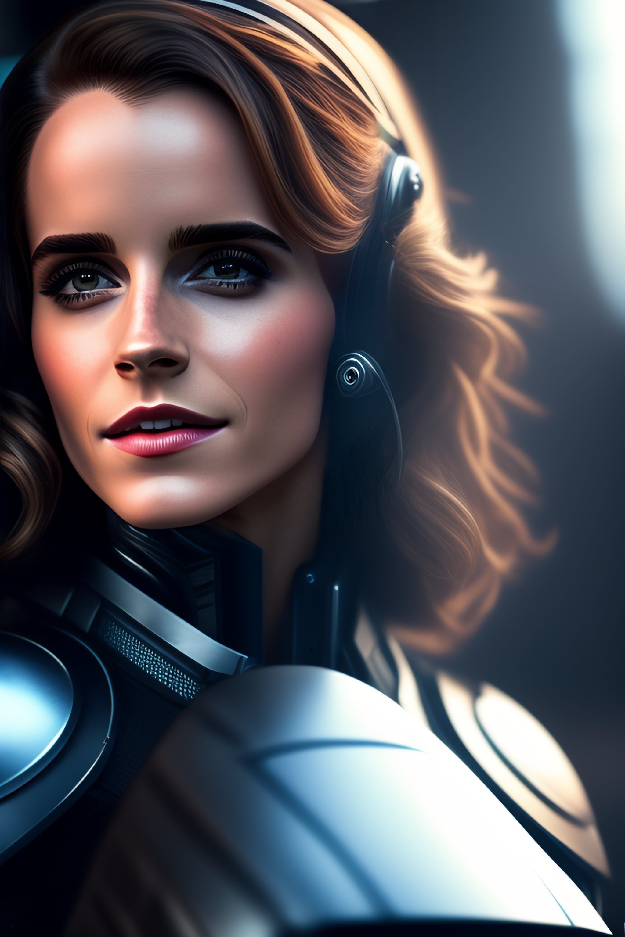 Lexica - Emma watson cyber woman future sci-fi