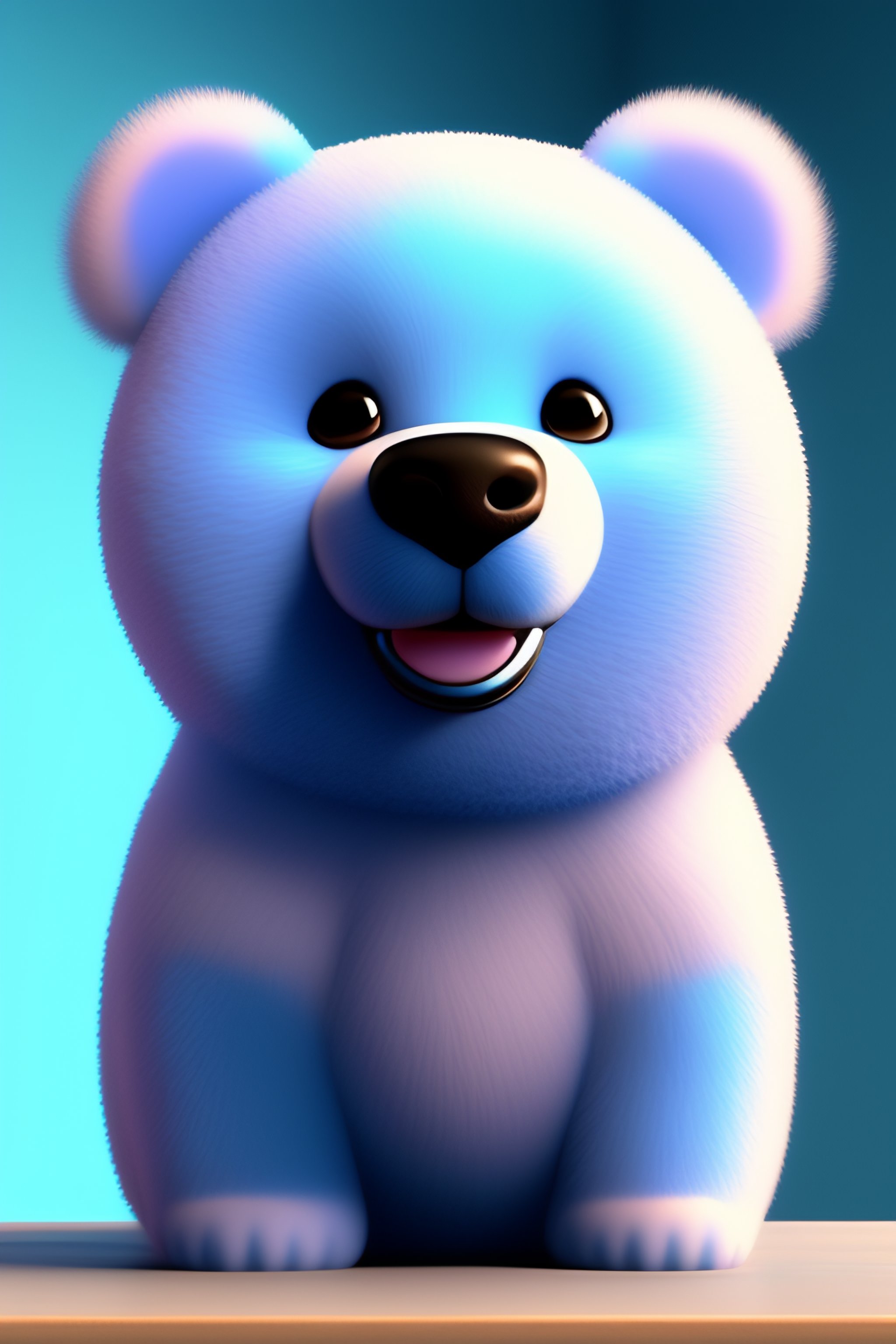 Lexica - Barnoo is a small, extremely cute, loveable, furry bright blue bear with a big oval ...
