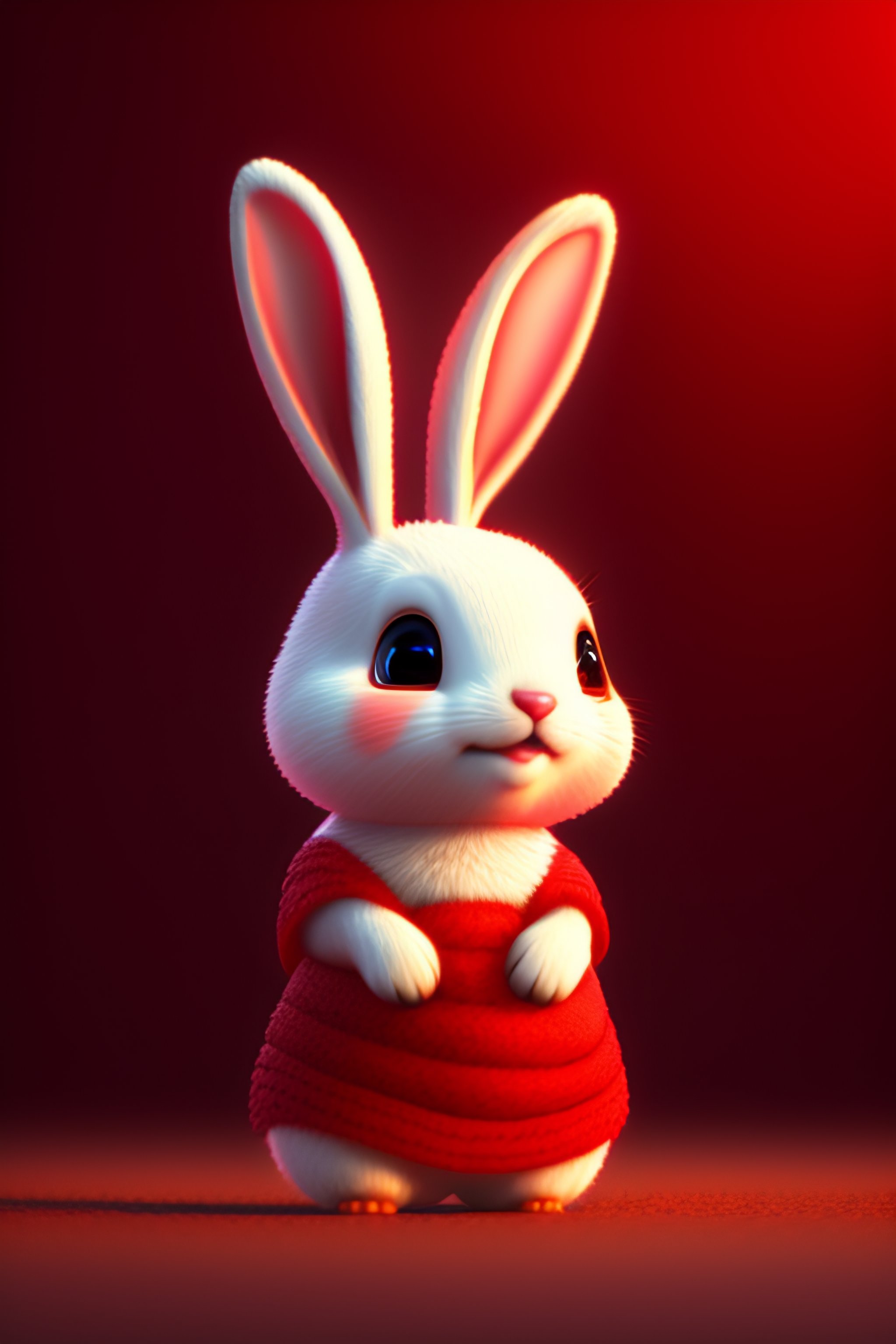 Lexica - Cute adorable little bunny waving and happy smiling greeting ...