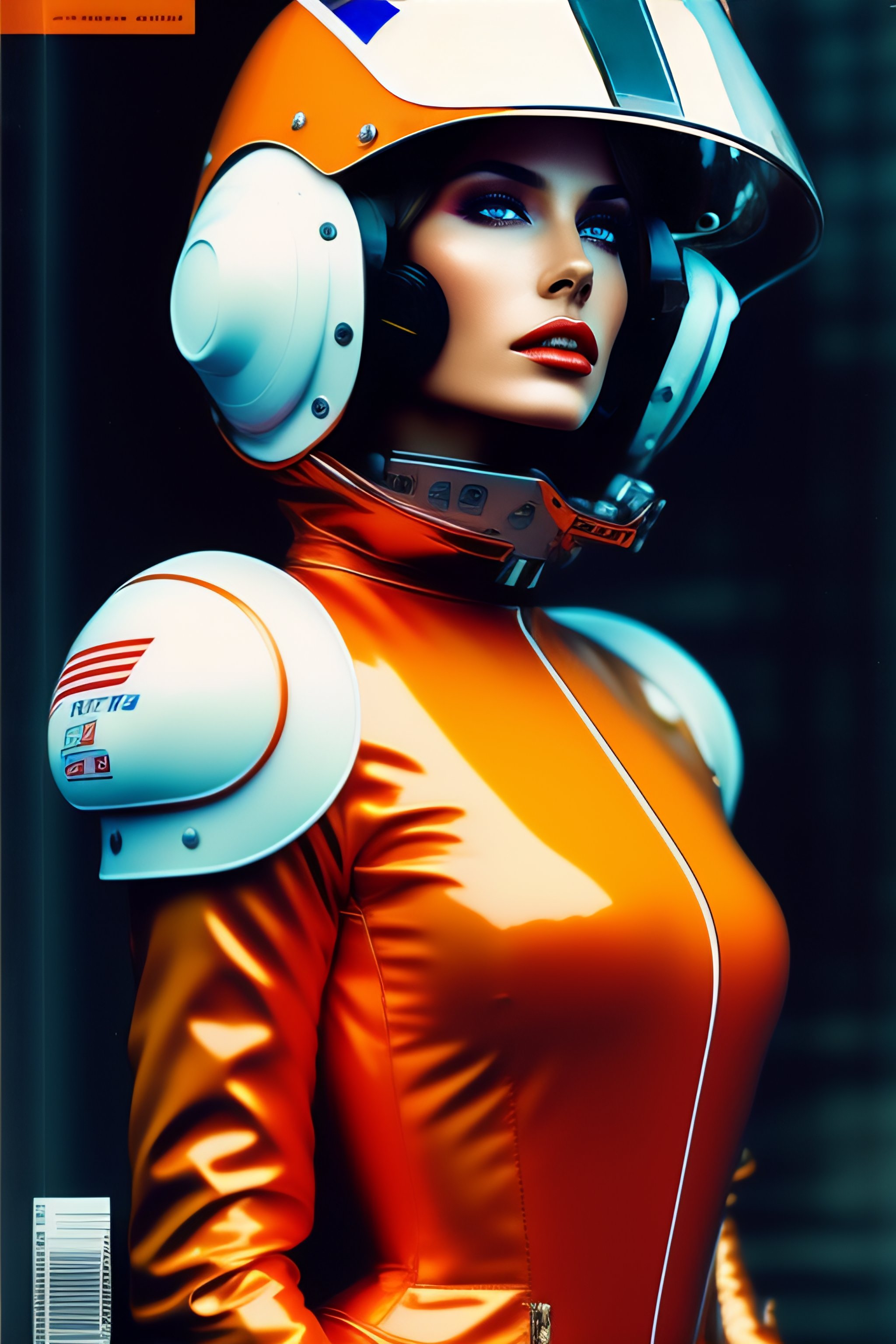 Lexica - Robotech futuristic pilot helmet + reflections + utilitarian ...