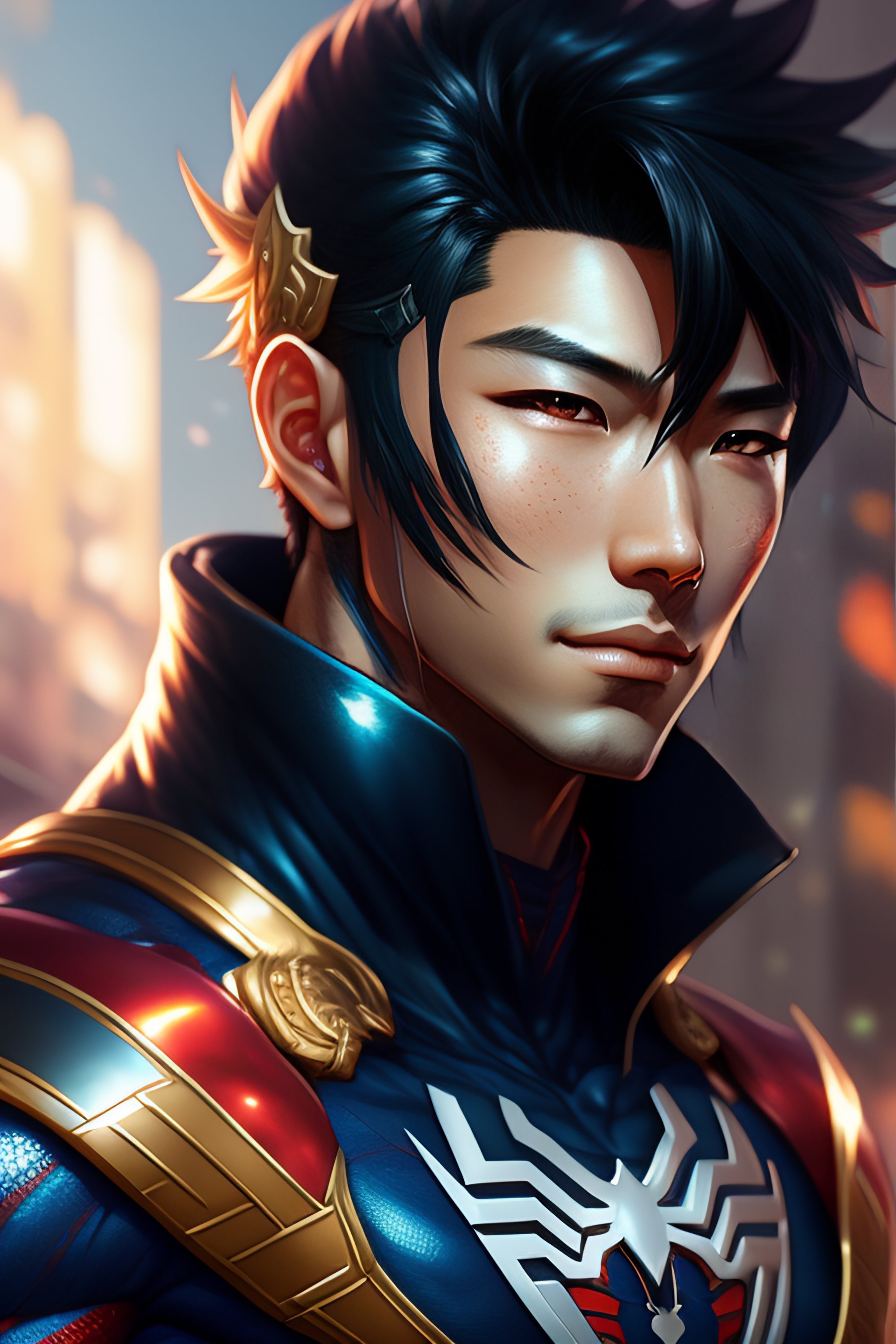 Lexica - Full potrait of Rugged muscular spiderman helic environmental ...