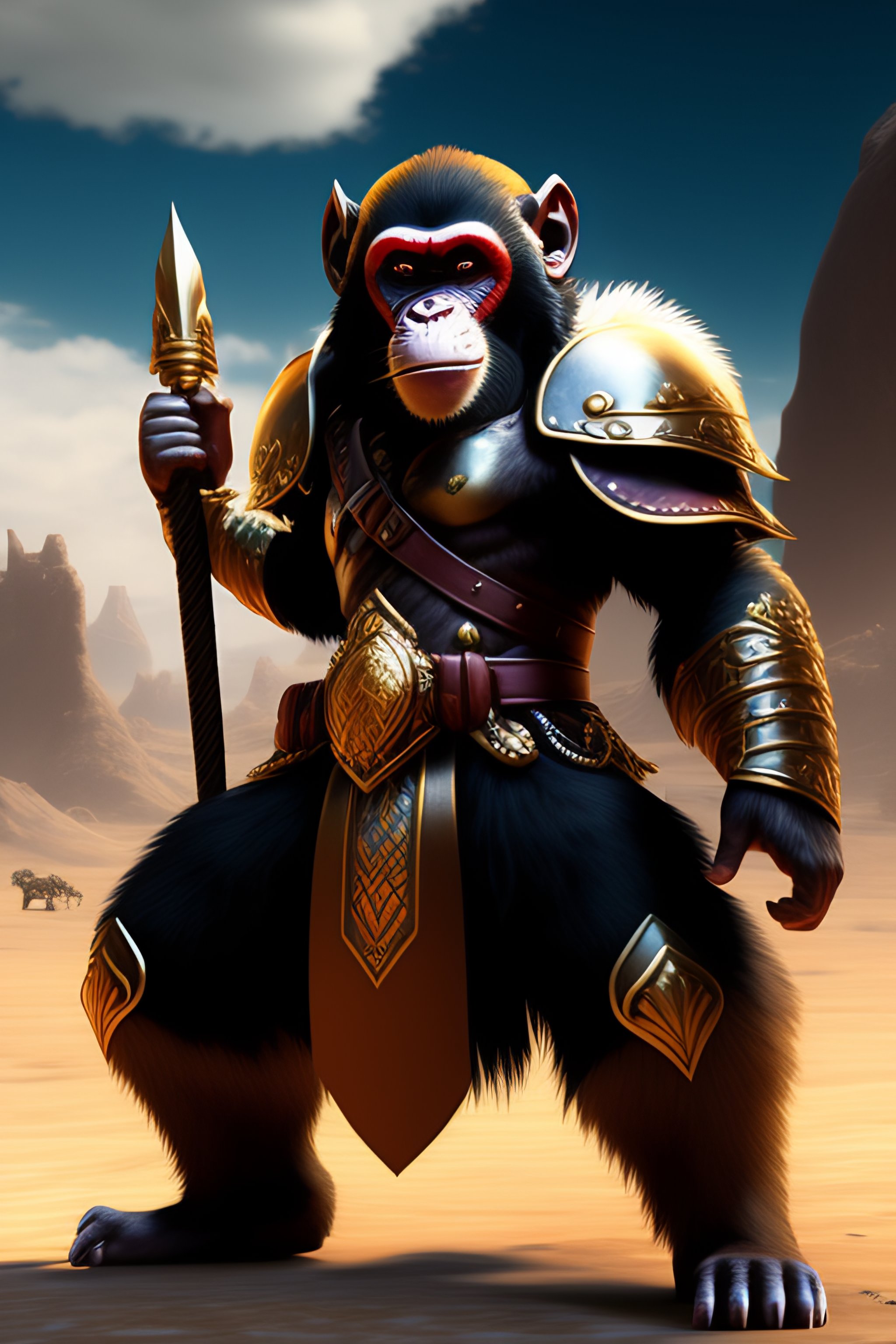 Lexica - Monkey Armored, detailed, Rpg style