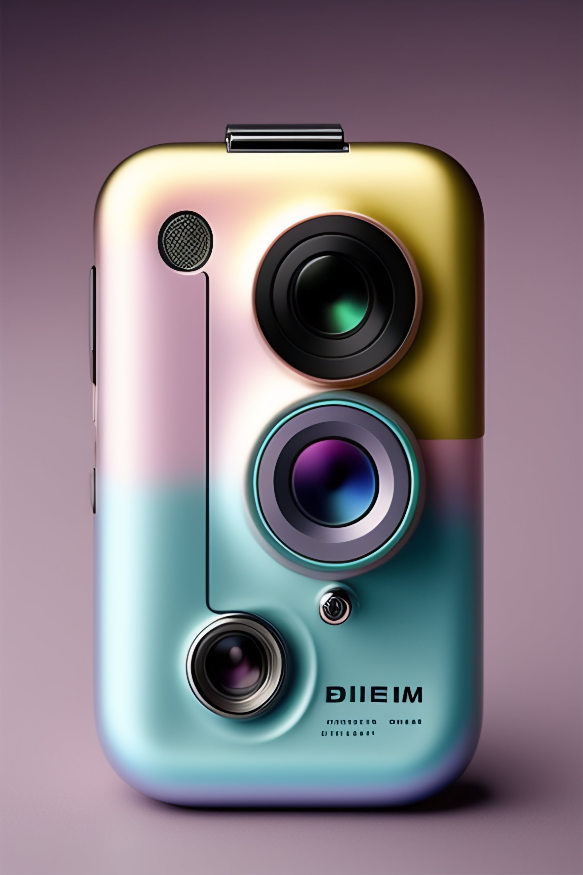 Lexica - Futuristic pocket camera designed by Dieter Rams. Pastel colors.