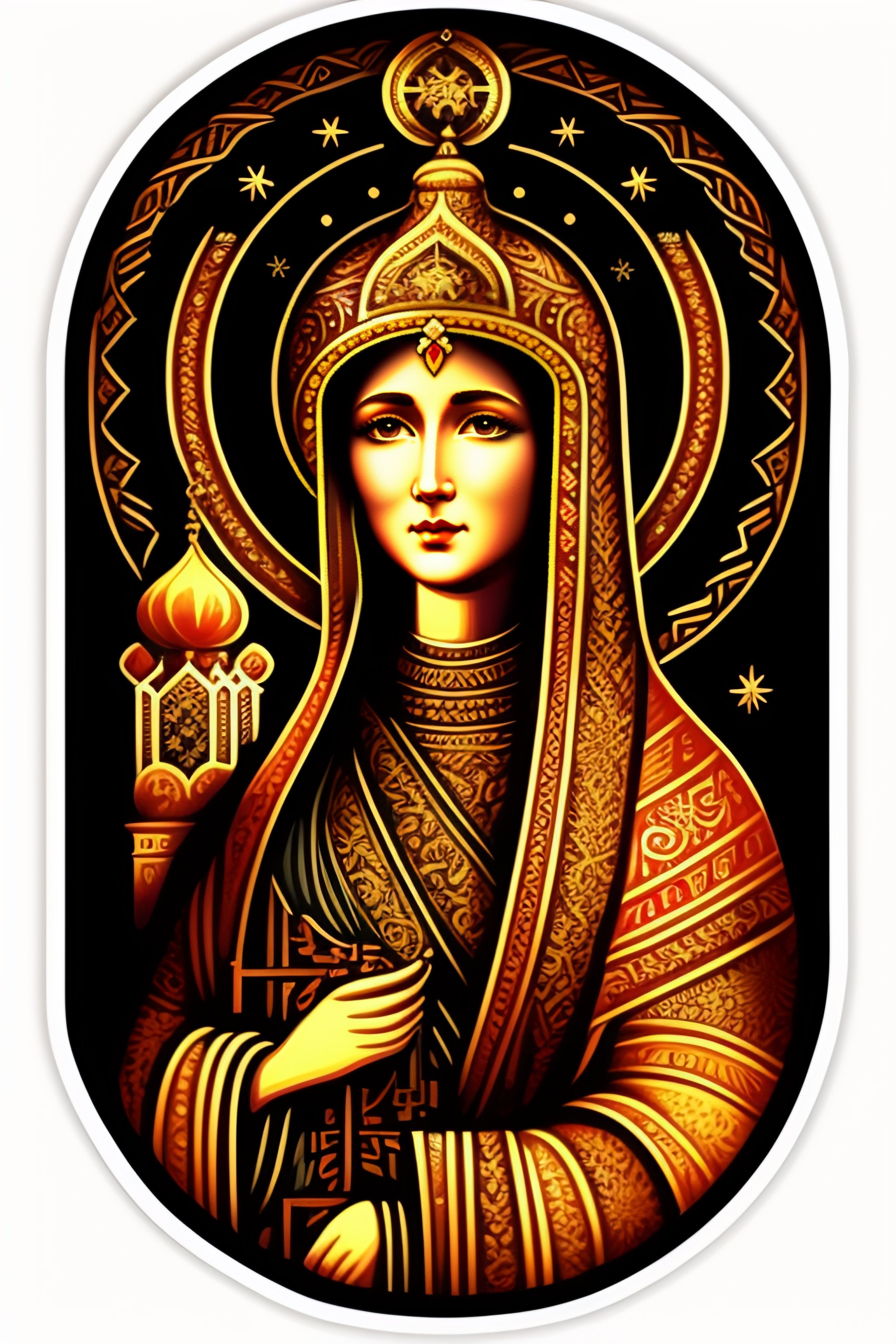 Lexica - Doodle Russian orthodox winter, sticker, woman - art, svg ...