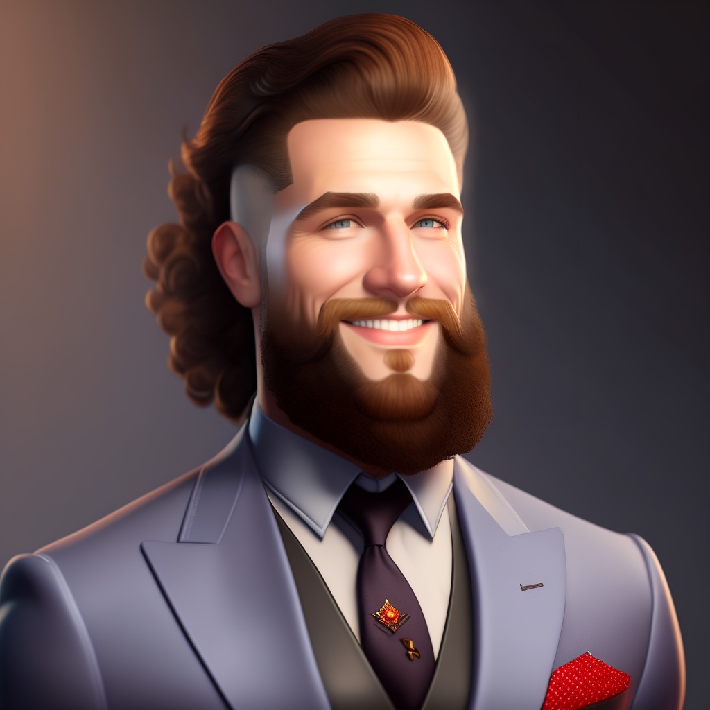 Lexica - A man with a beard wearing a suit and tie, 5 0 0 px models ...