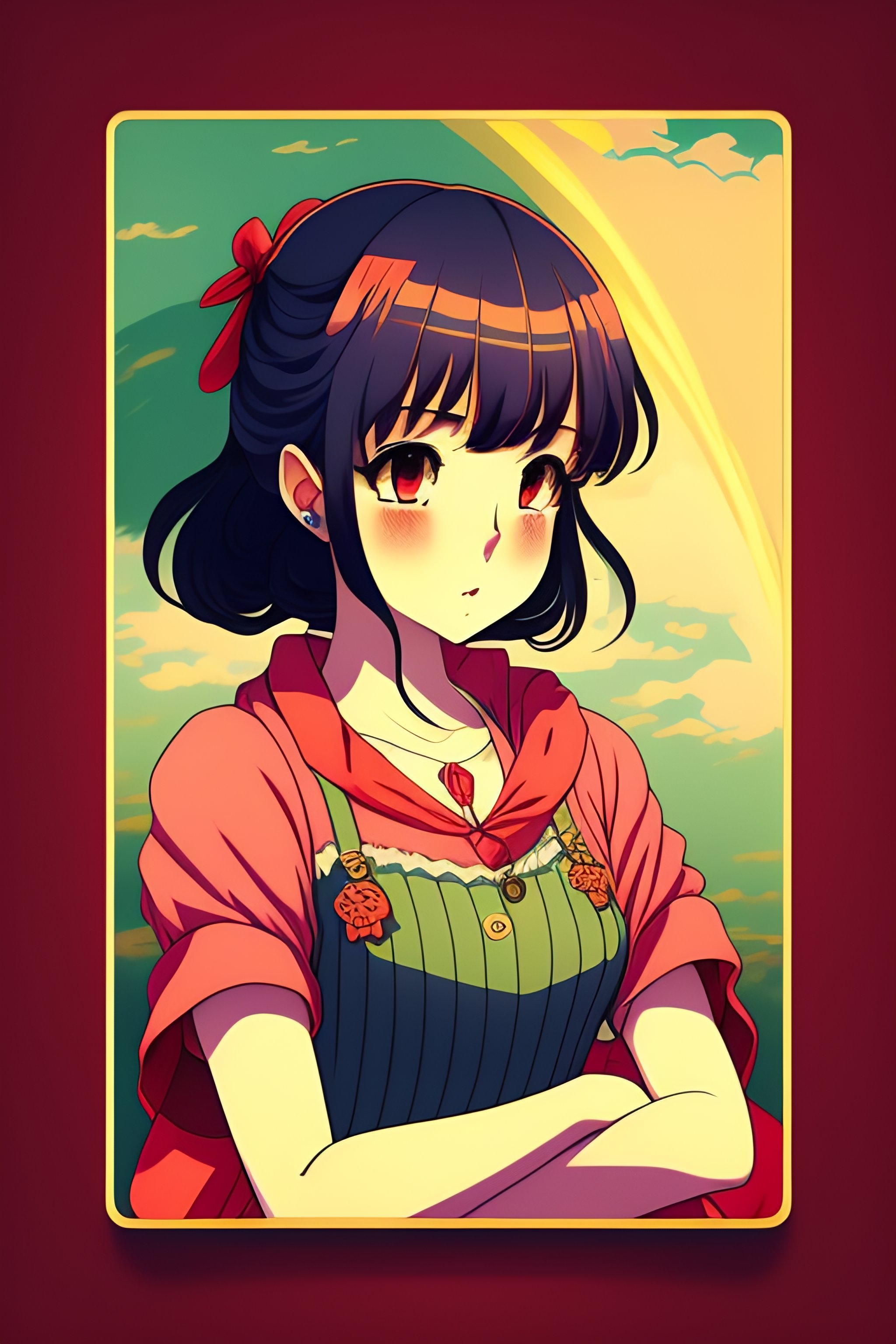 Lexica - Vintage hand drawn anime style of young poor girl who is hungry