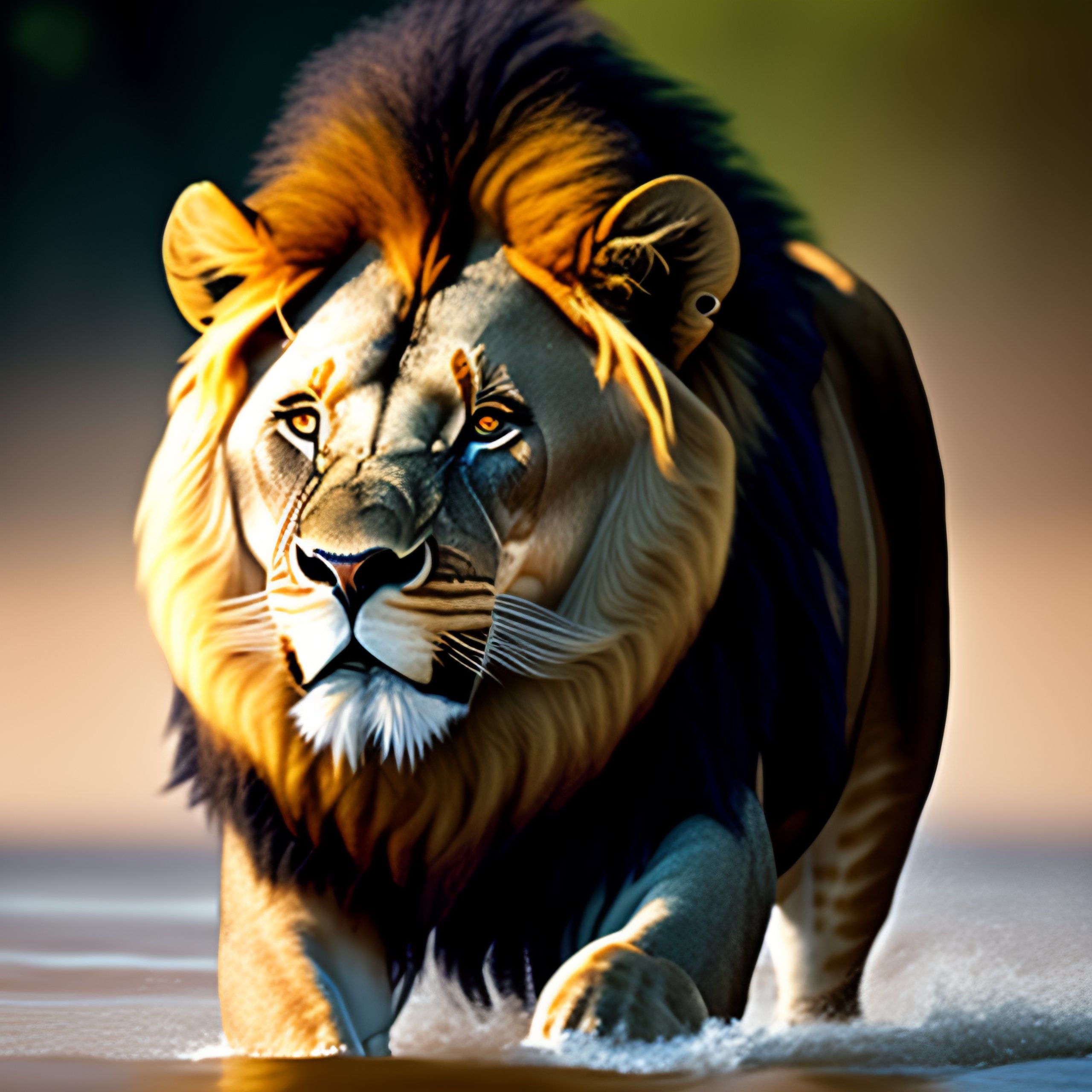 Lexica - A lion humanoid fishing