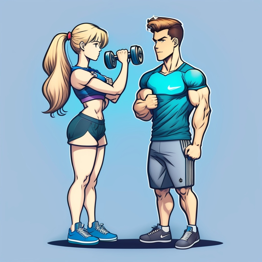 Lexica - Strong dark-haired boy with a dumbbell in his hands, looking and offering the dumbbells ...