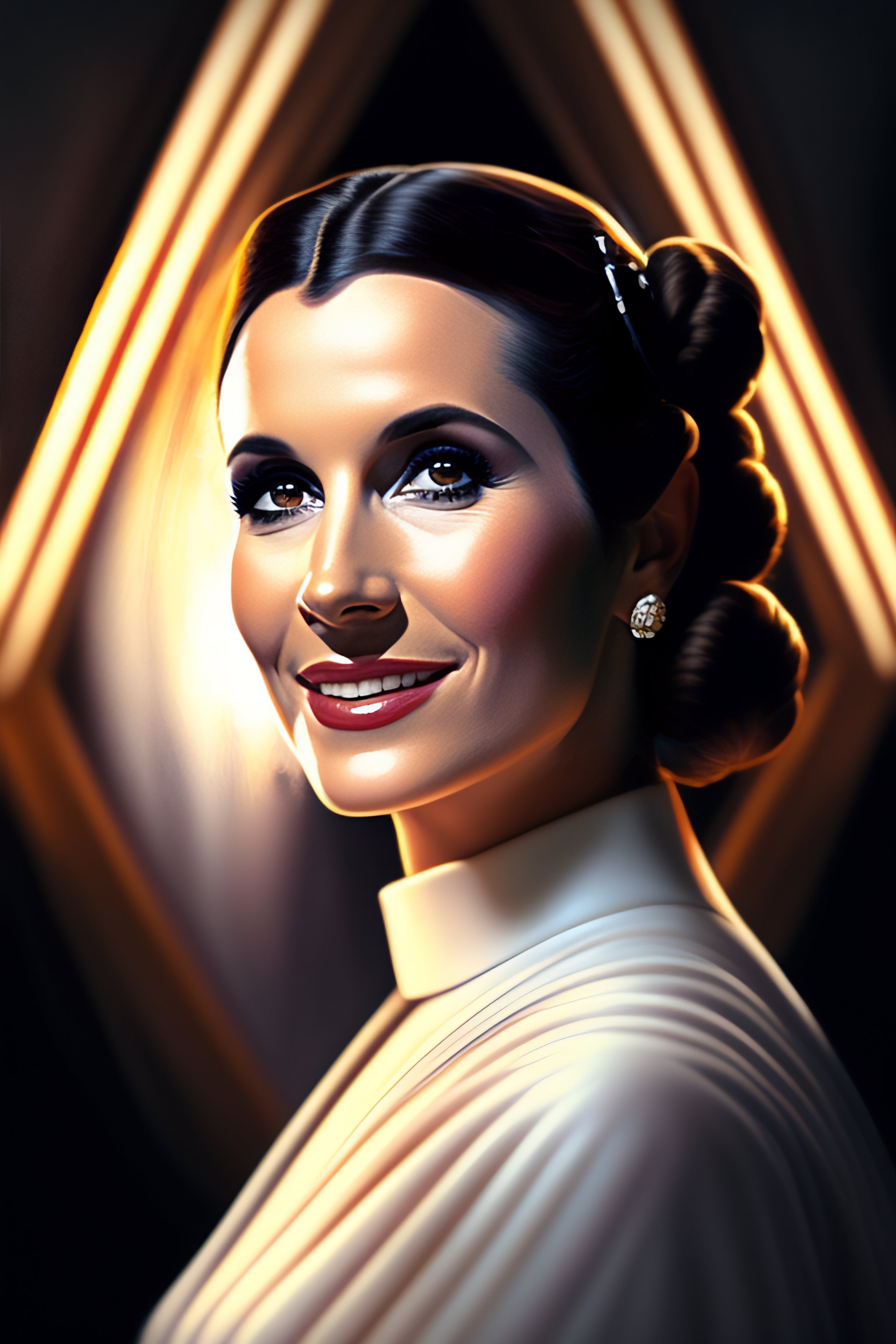 Lexica - Portrait of princess leia star wars taking a selfie smiling ...