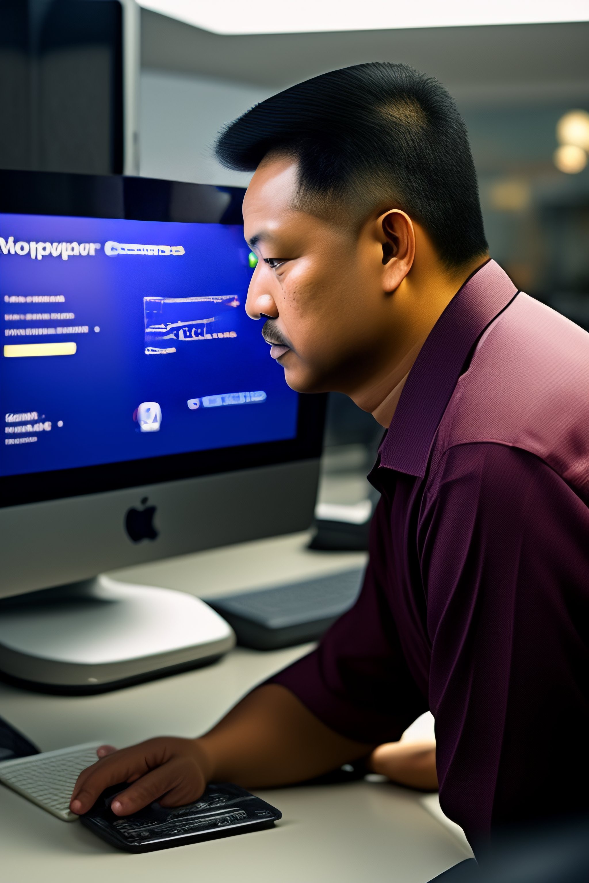 Lexica - Computer specialist man near city with a lot of stories to tell