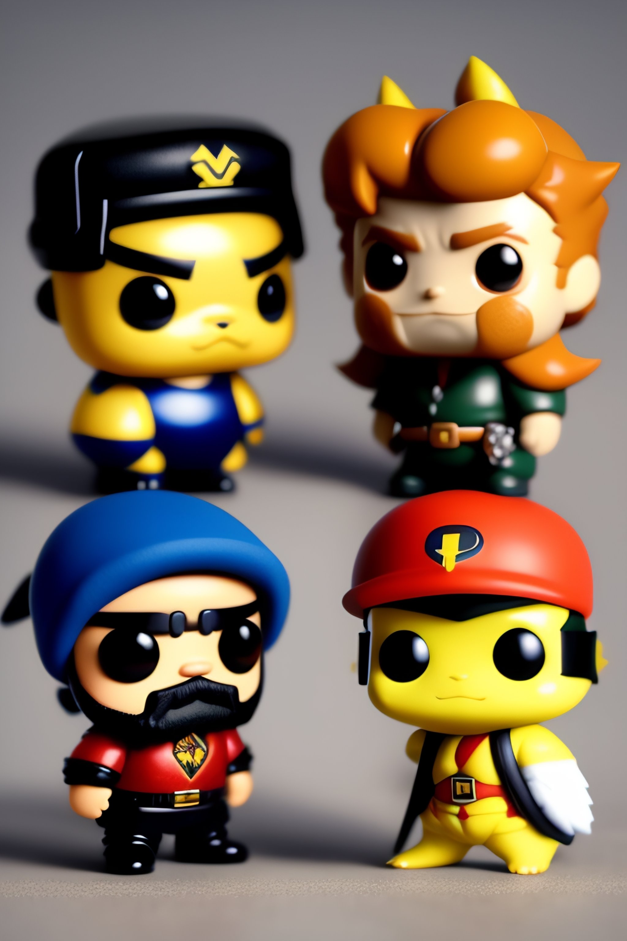 Lexica - A cute, 3d rendered funko pop style battle between three ...