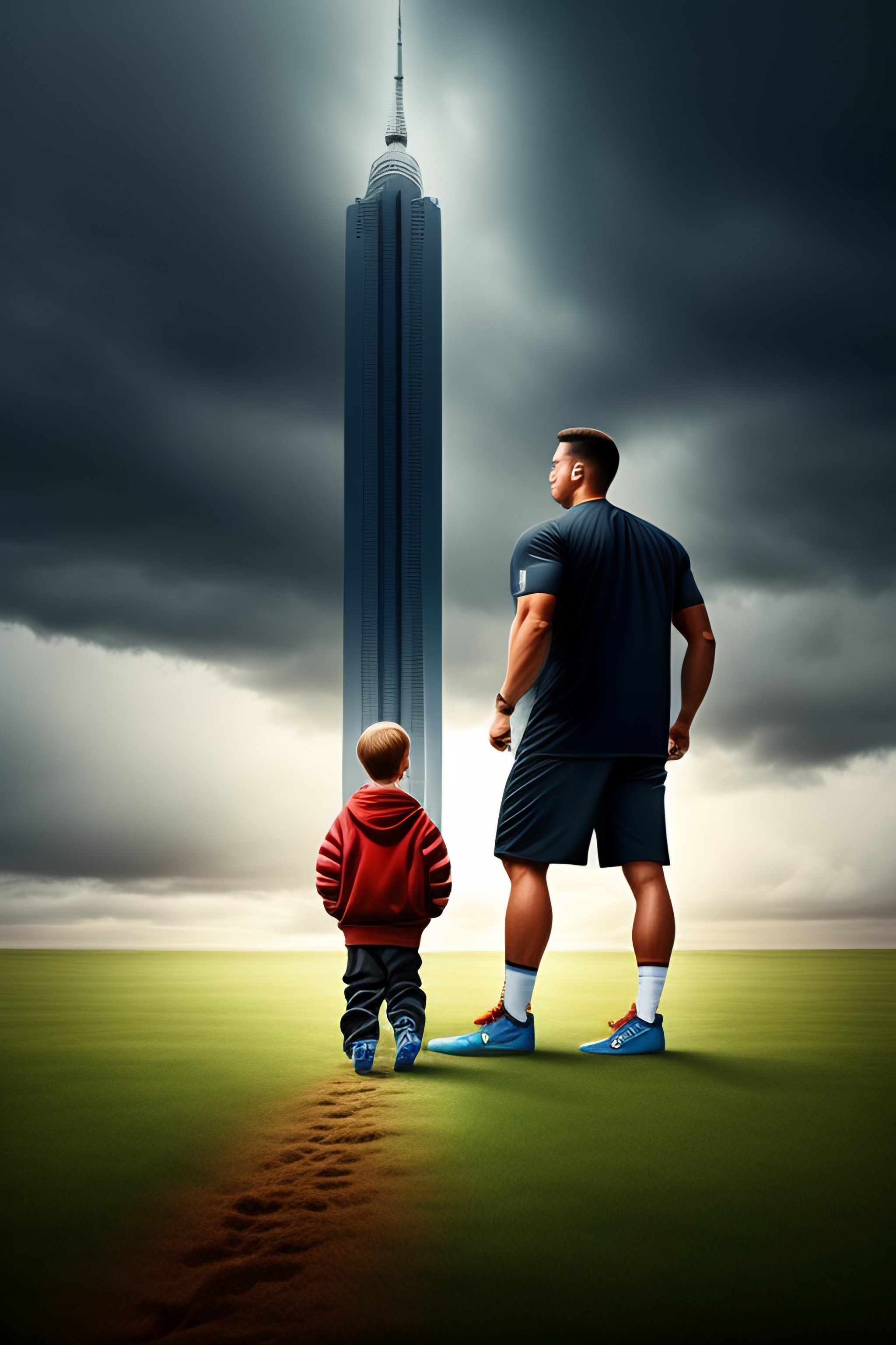Lexica - Boy versus tall strong man