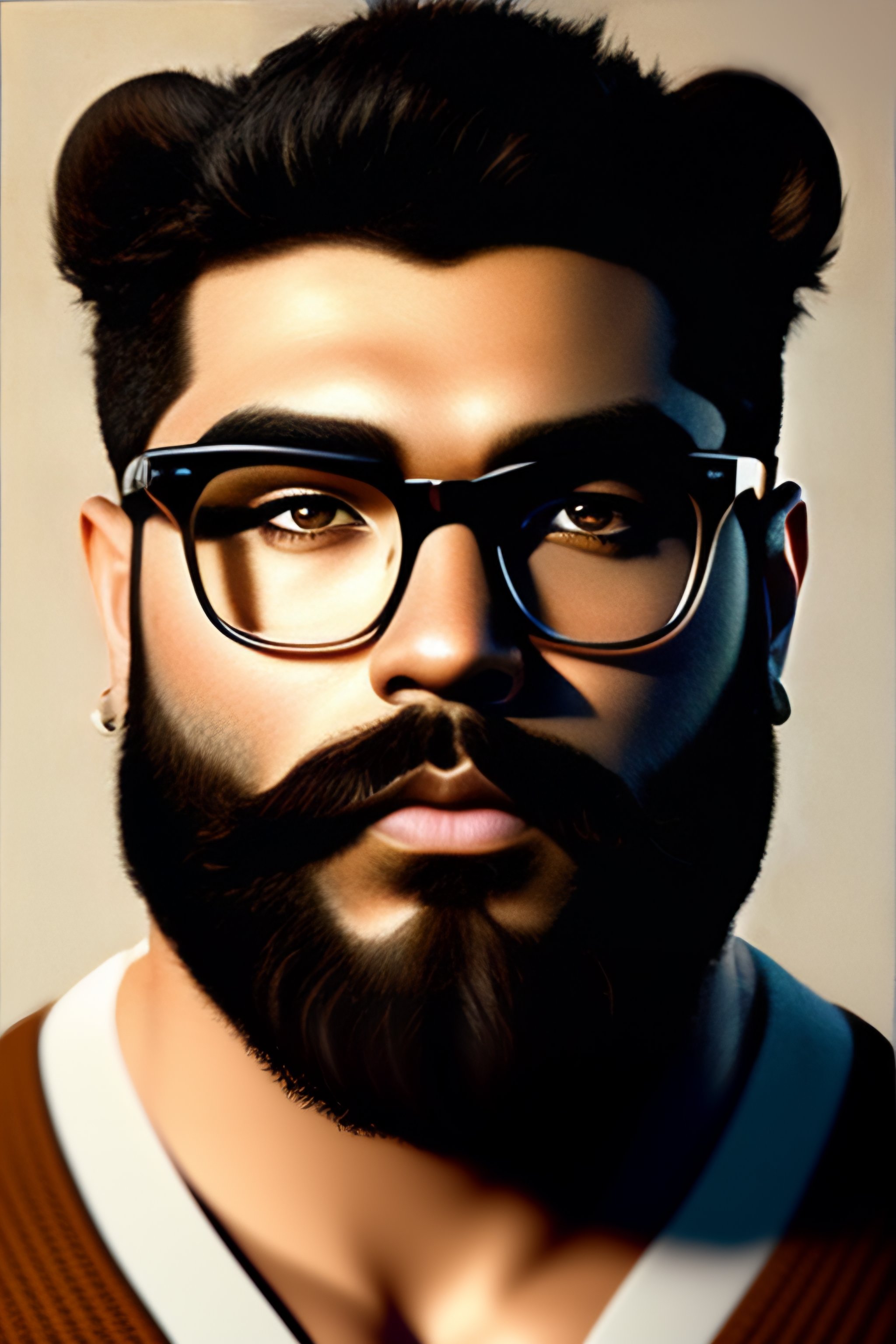 Lexica - Bear guy, with a hexagonal face, wit glasses, anose piercing ...