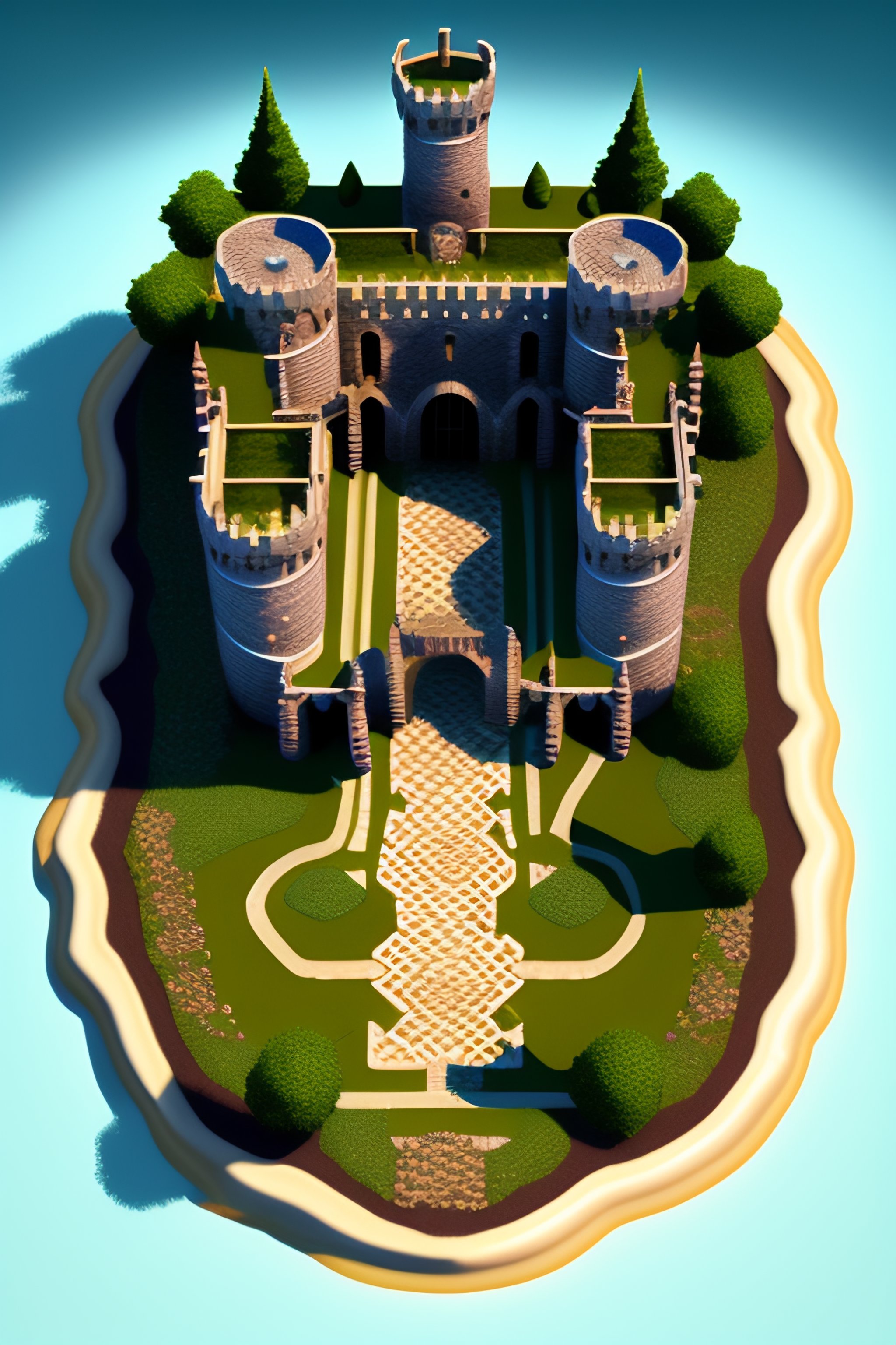 Lexica - Rpg top view map of ancient castle