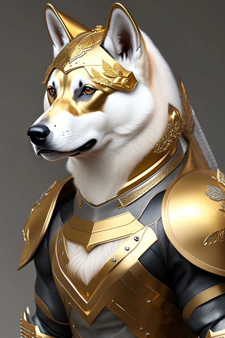 Lexica - Husky, gold, combat armor, Fenrir, lace