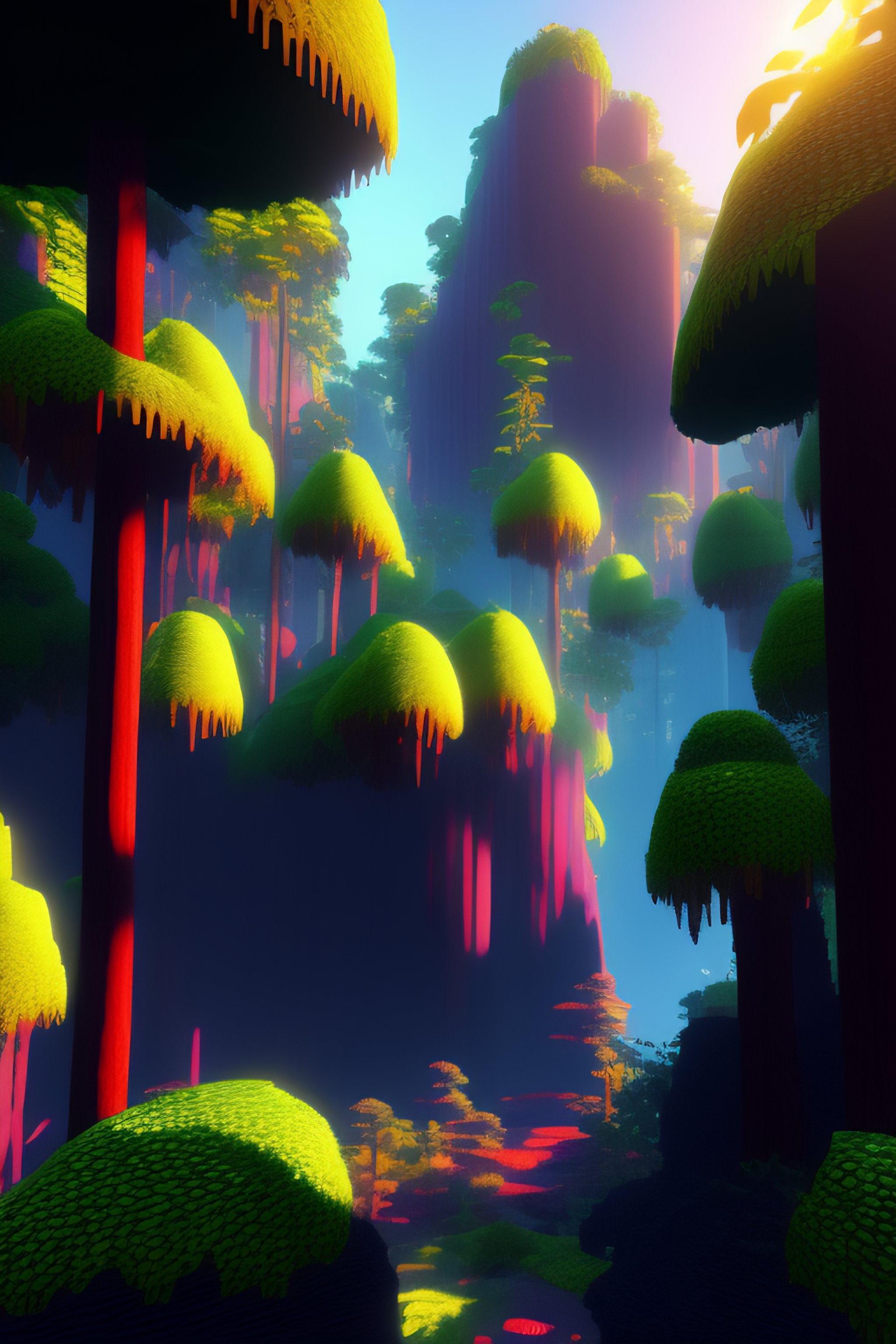 Lexica - Vibrant fantasy, photo-realistic, beautiful jungle, hyper ...