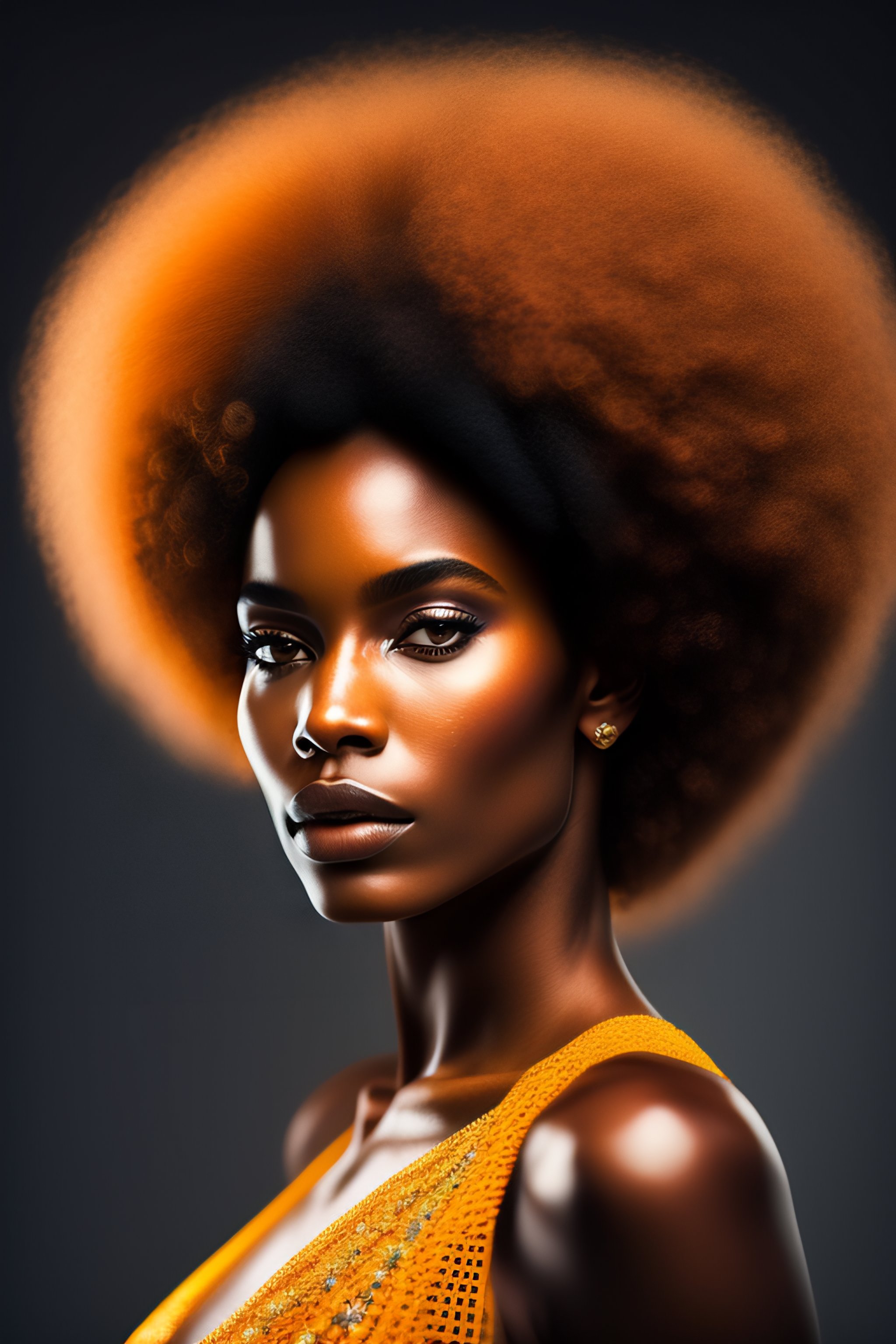 Lexica - A beautiful and mysterious melanated woman with an afro no ...