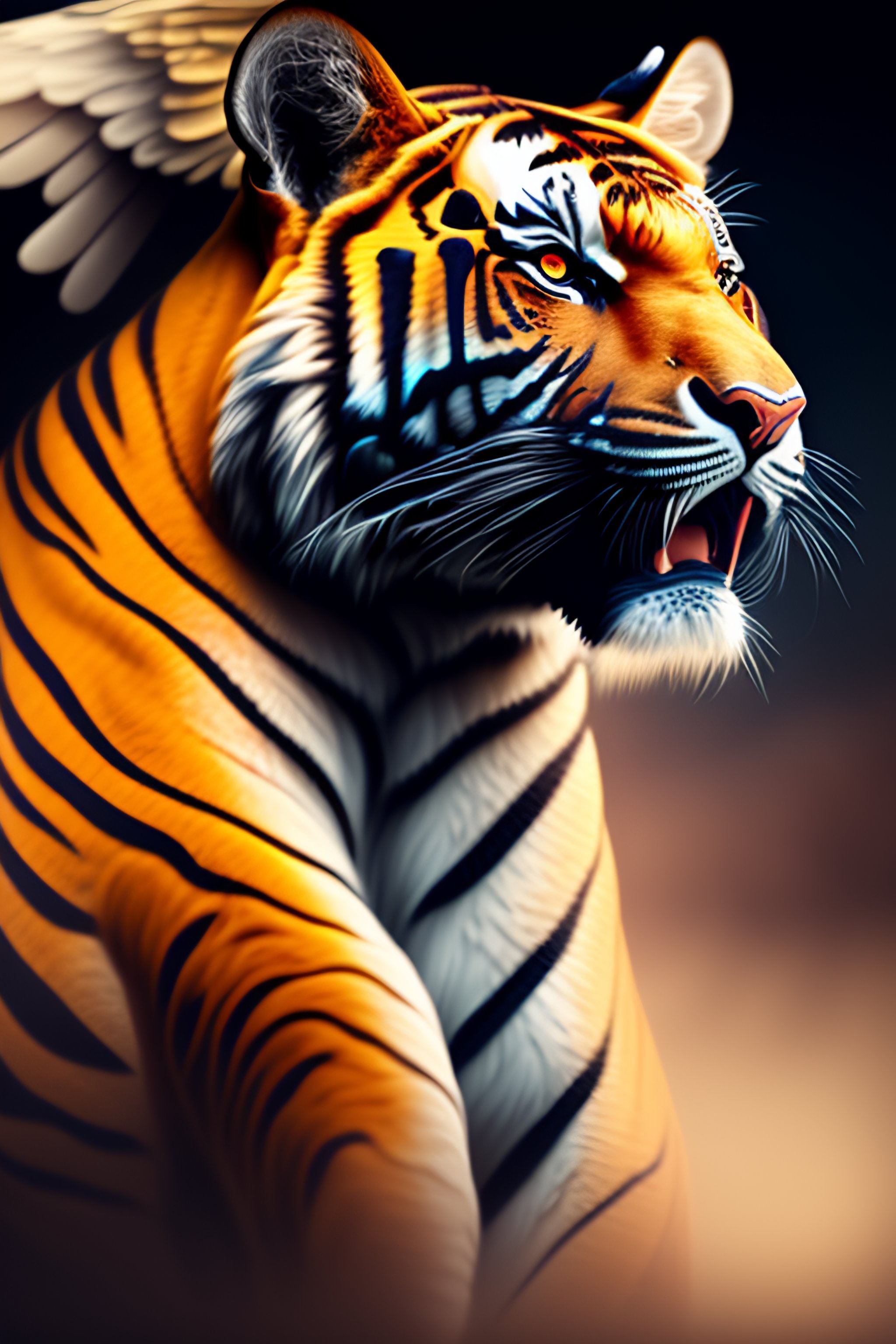 Winged Tiger Wallpaper