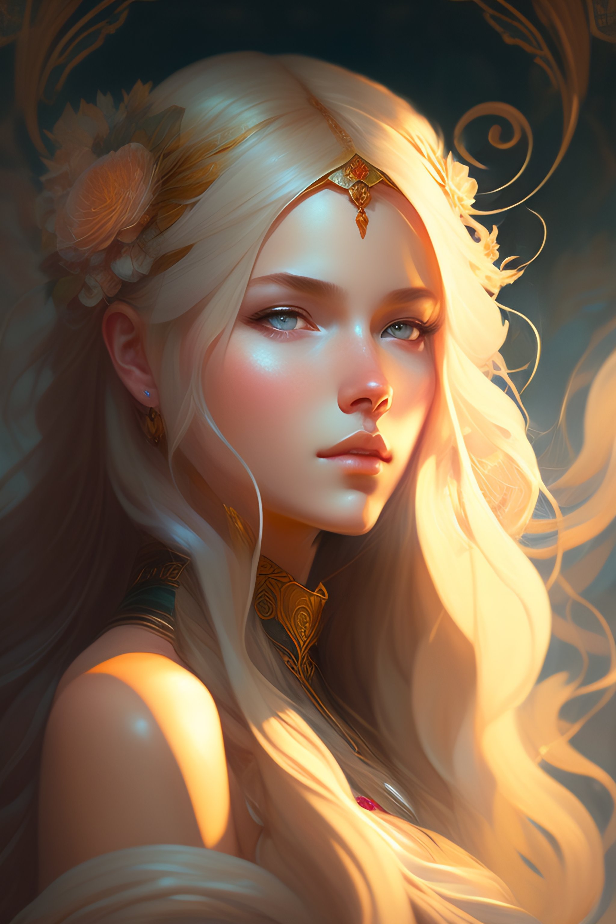 Lexica - Blondy,a girl with long hair, arms, highly detailed, art station, concept art, smooth ...