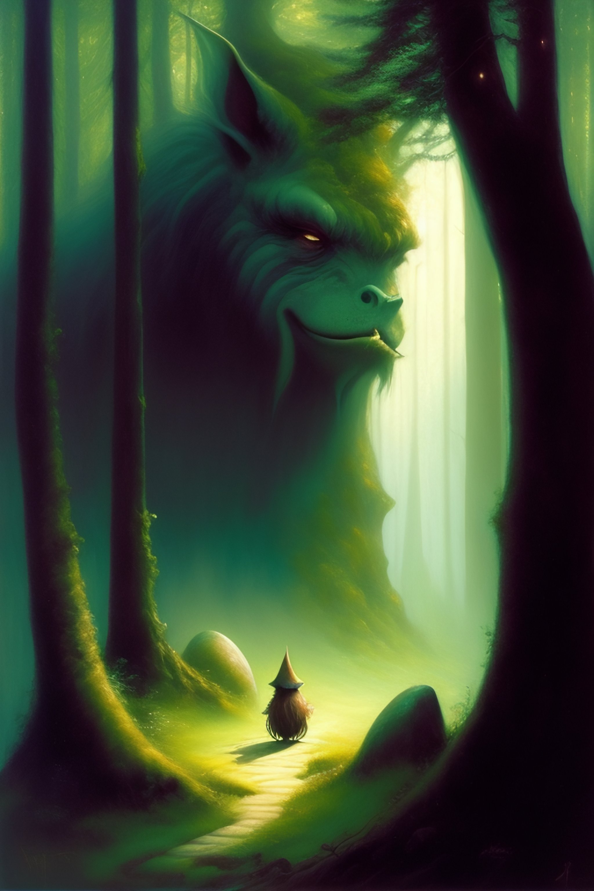 Lexica - Style of Brian Froud, trolls, painting, landscape, creepy ...