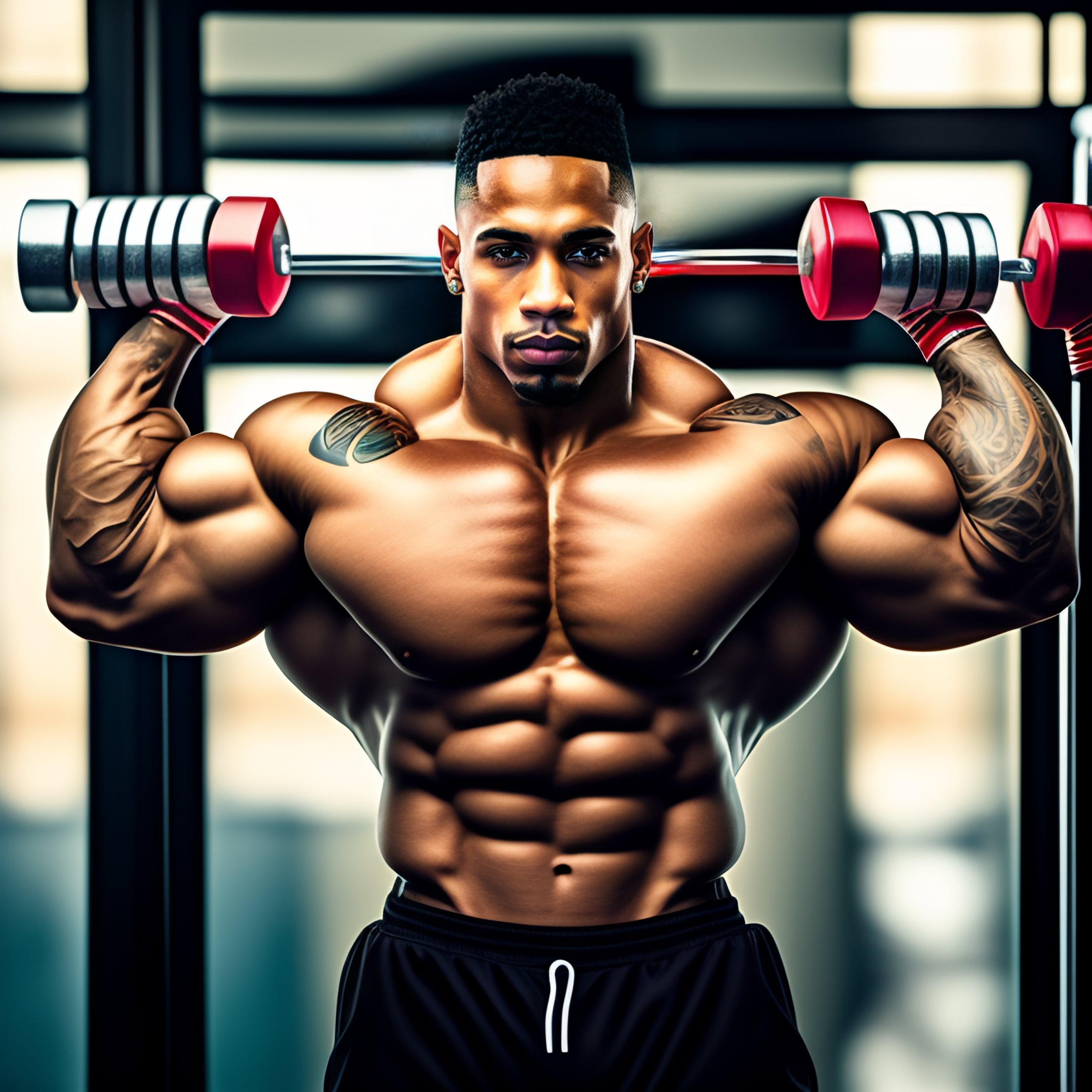 Lexica - Portrait of a light skin latino bodybuilder outside