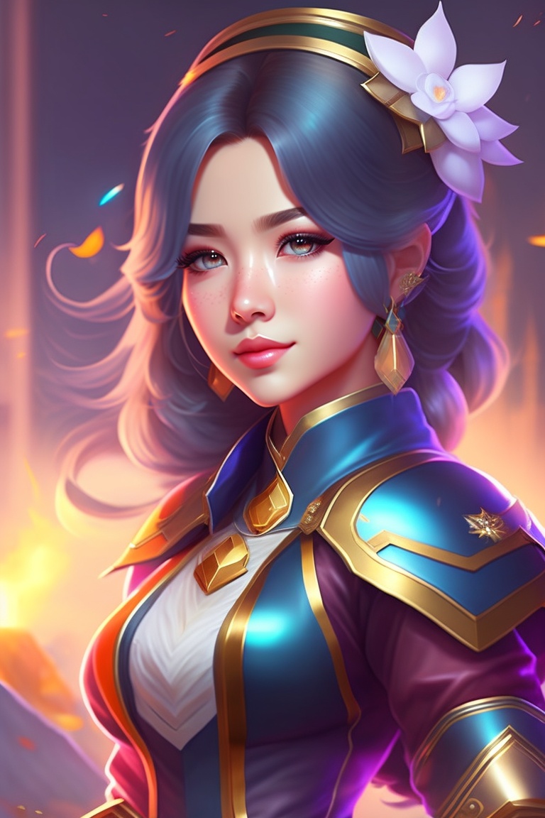 Lexica - Beautiful, miya mobile legend, chibi version, hyper woman ...