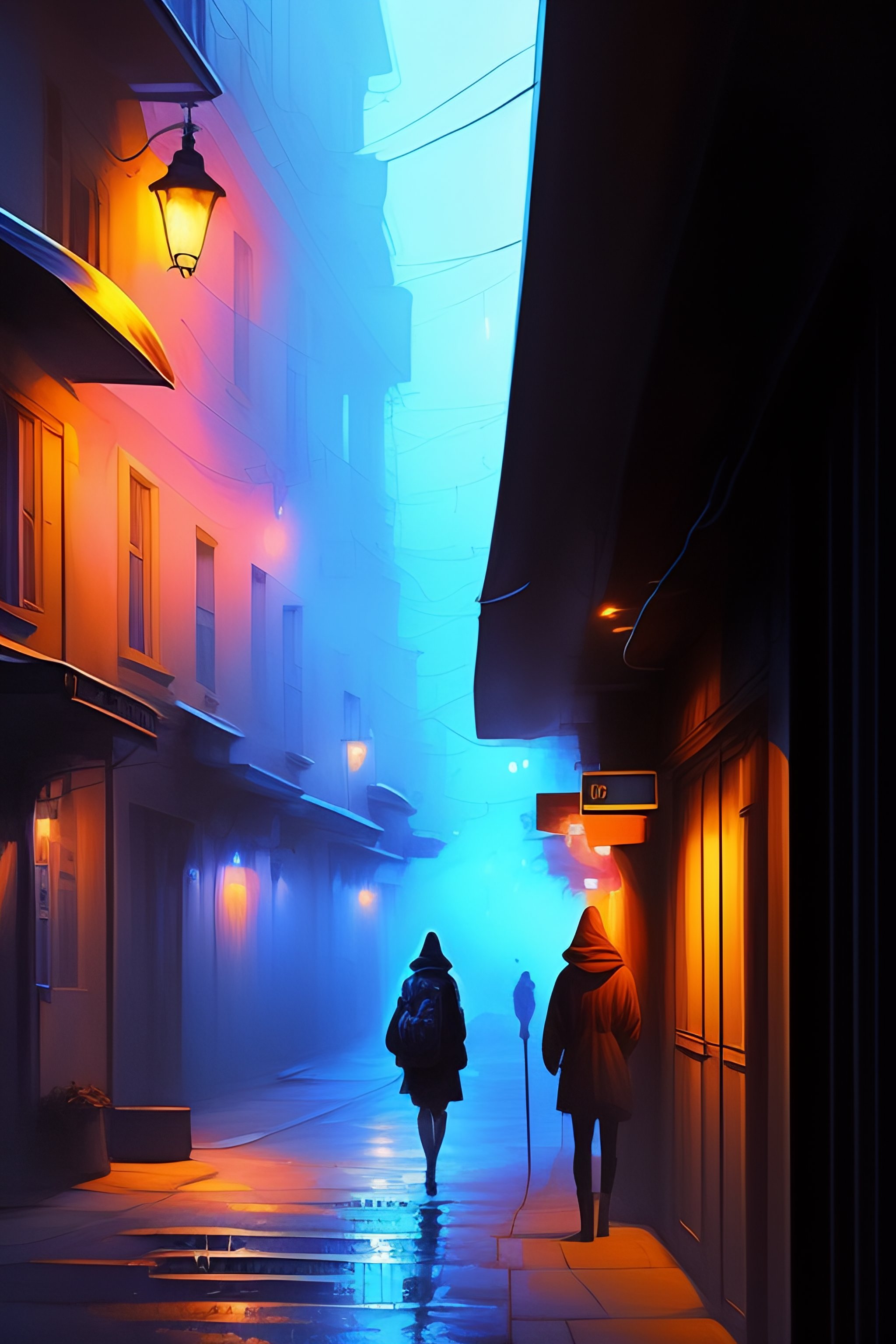 Lexica - Water colors painting of a dusty and dirty sketchy alleyway at ...