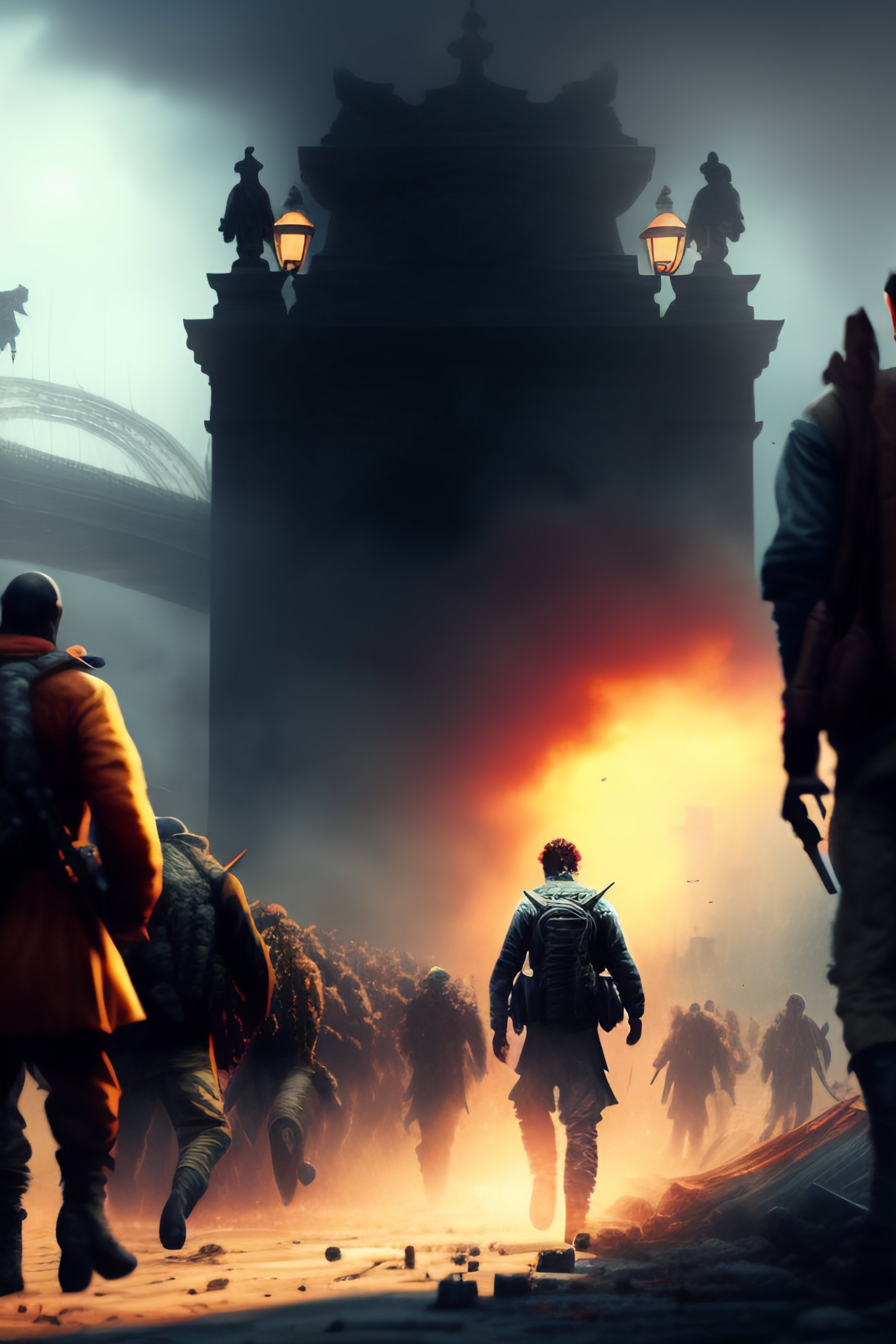 Lexica - An hord of zombies in world war z movie trending on artstation