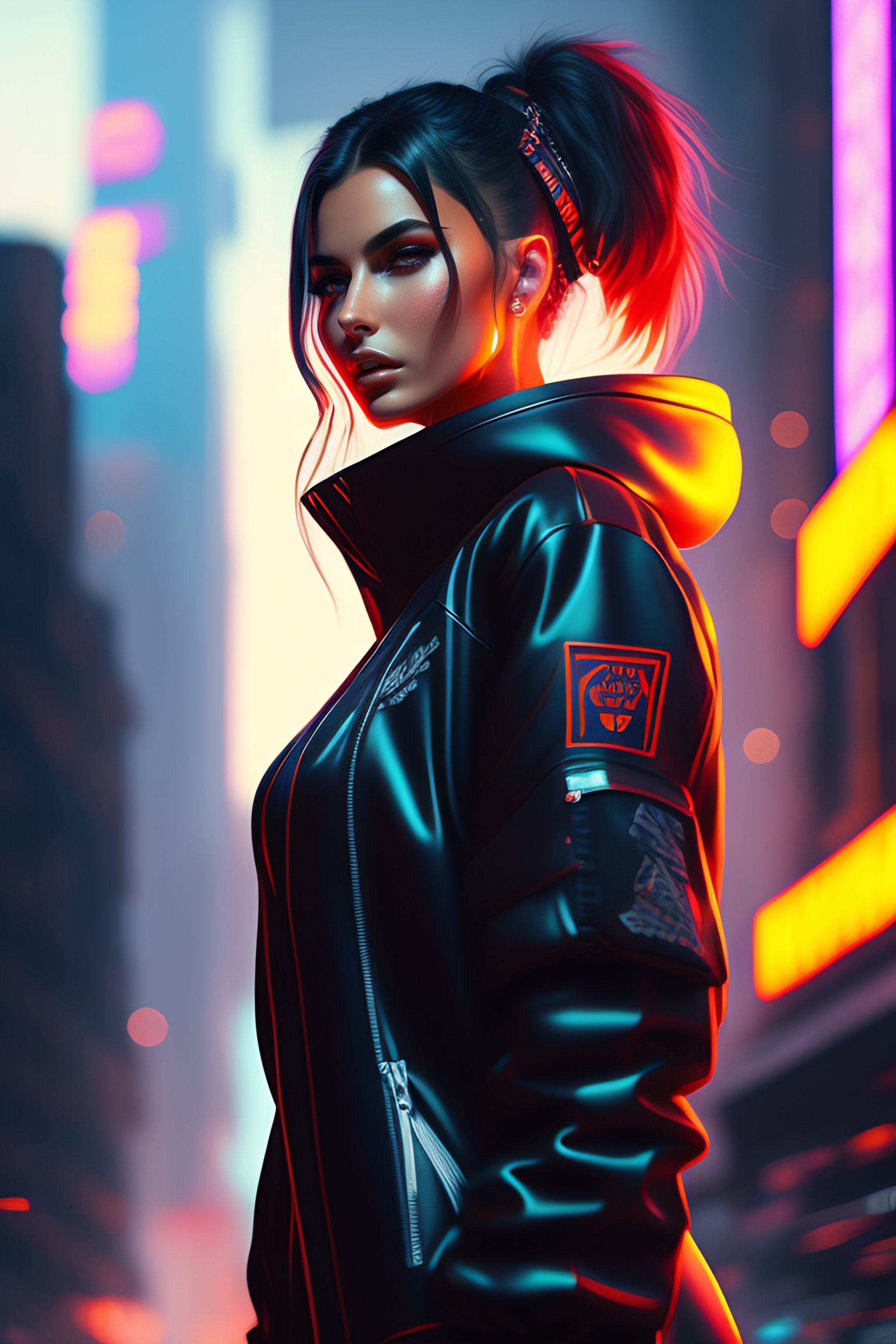 Lexica - Emily ratajkowski wearing cyberpunk streetwear, detailed ...