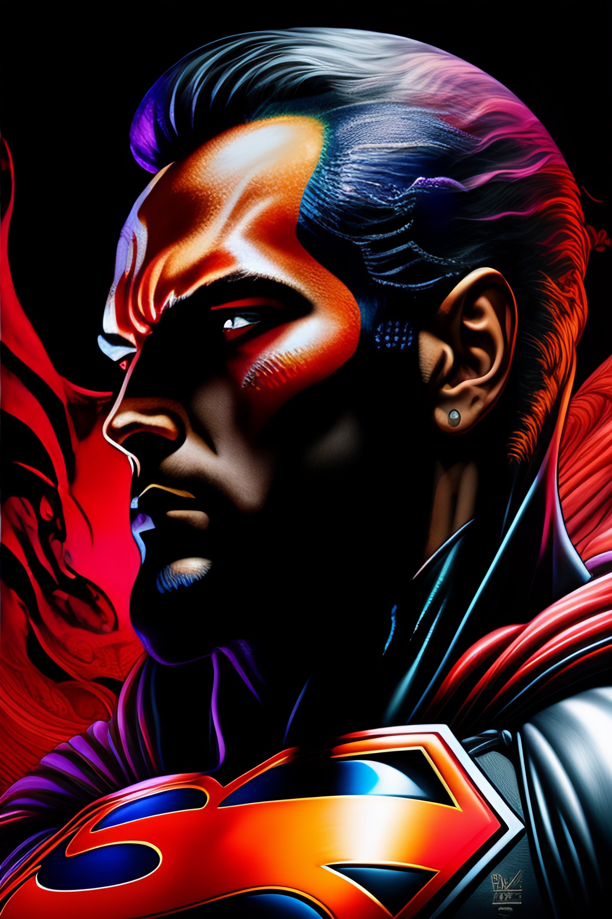 Lexica - Colorful!!! venom superman portrait by laurie greasley and ...