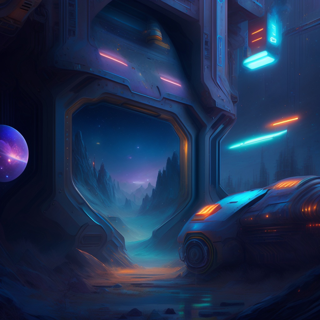 Lexica - Pastel painting of futuristic outer space junkyard intricate ...