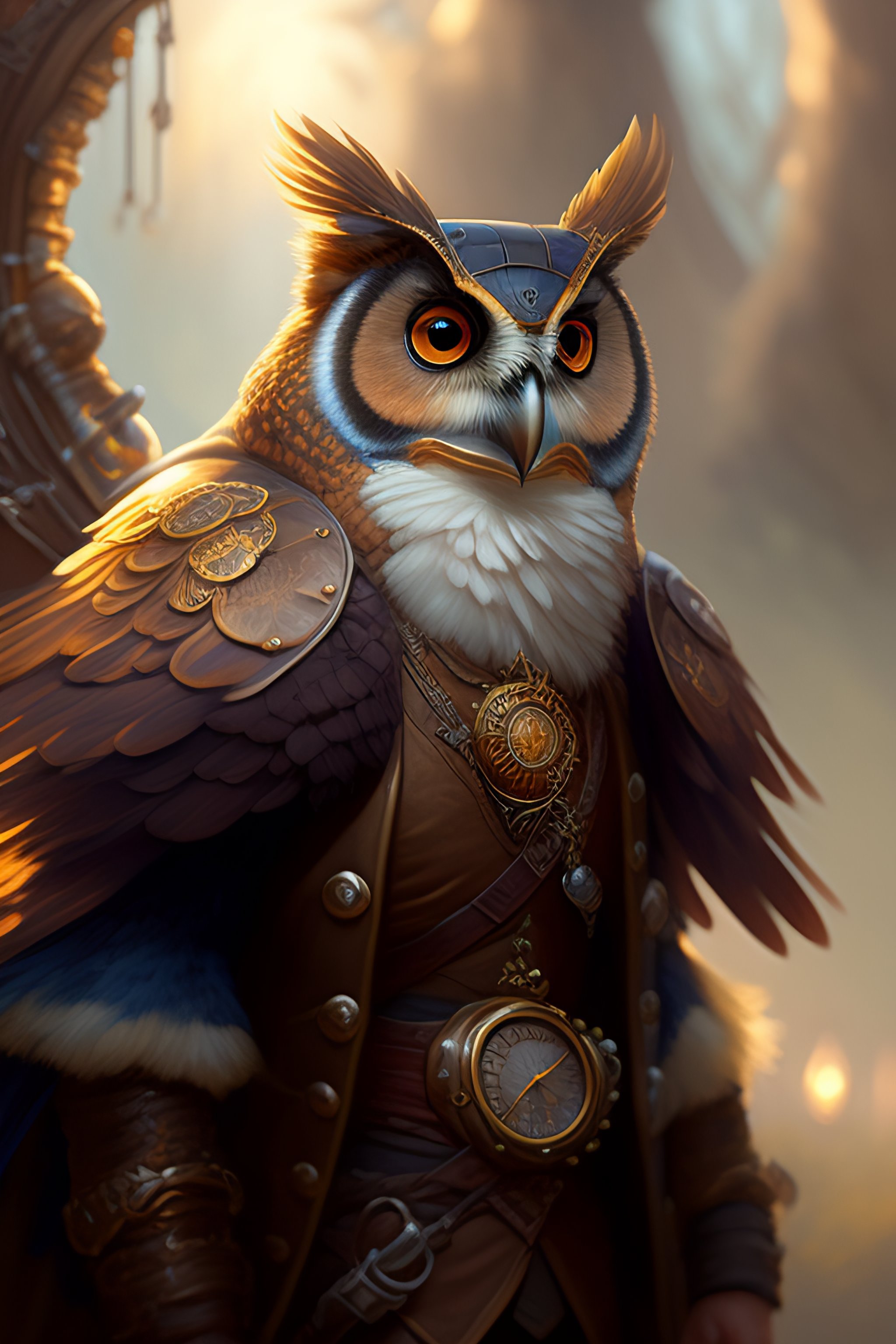 Lexica - A detailed portrait of a steampunk owl illustrator, by justin ...