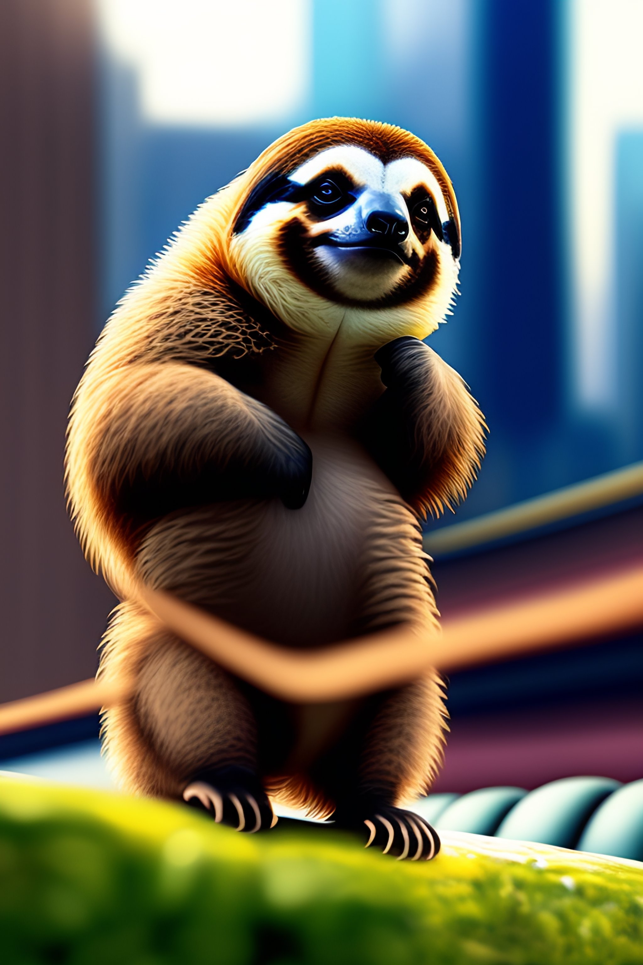 Lexica - Draw crazy sloth , rapping in the city