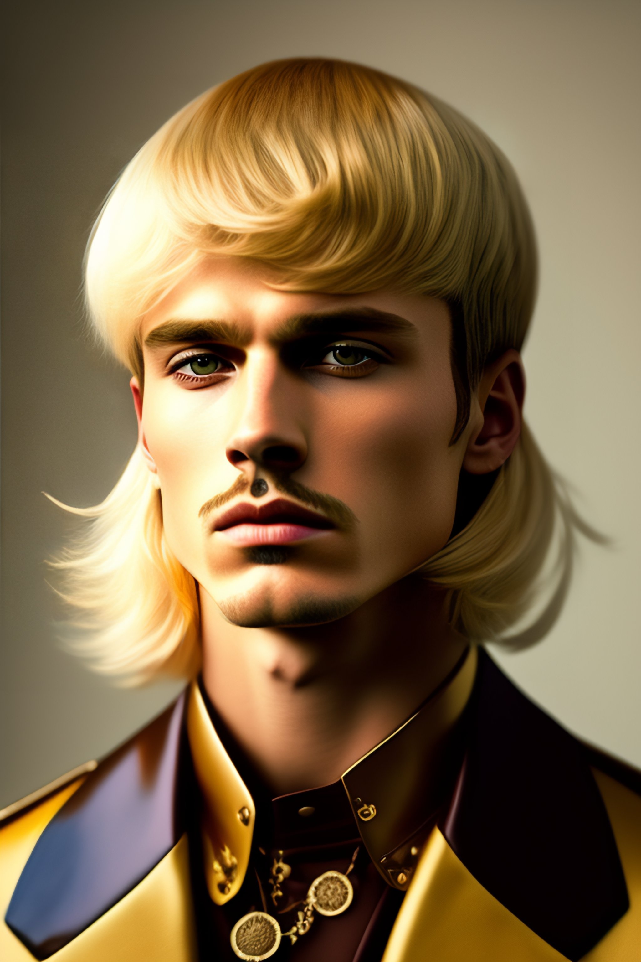 Lexica - Oliver Tree Cowboy Tears, goatee, blonde bowlcut mullet