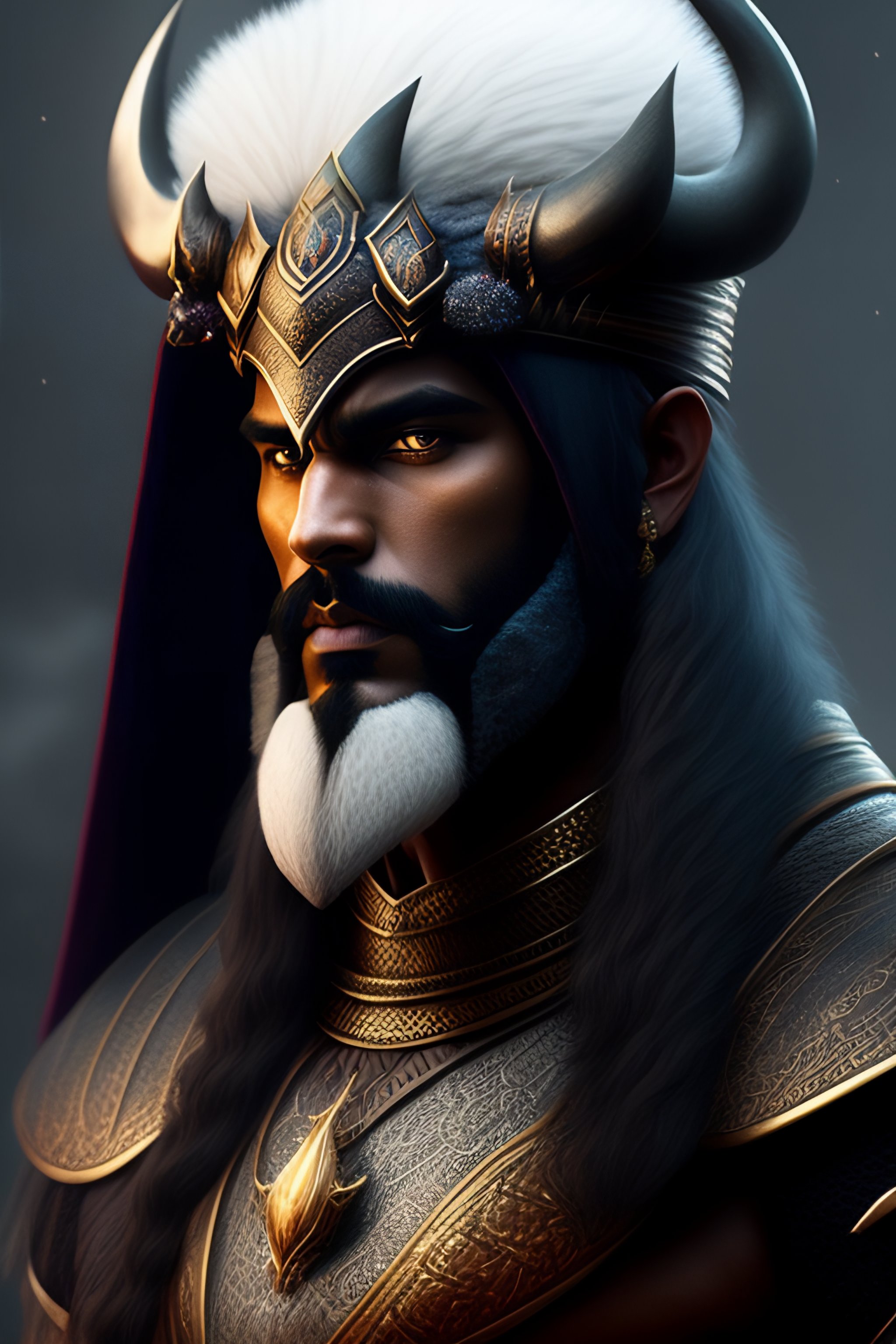 Lexica - Harshnag the grim, frost giant with a dragon skull helmet