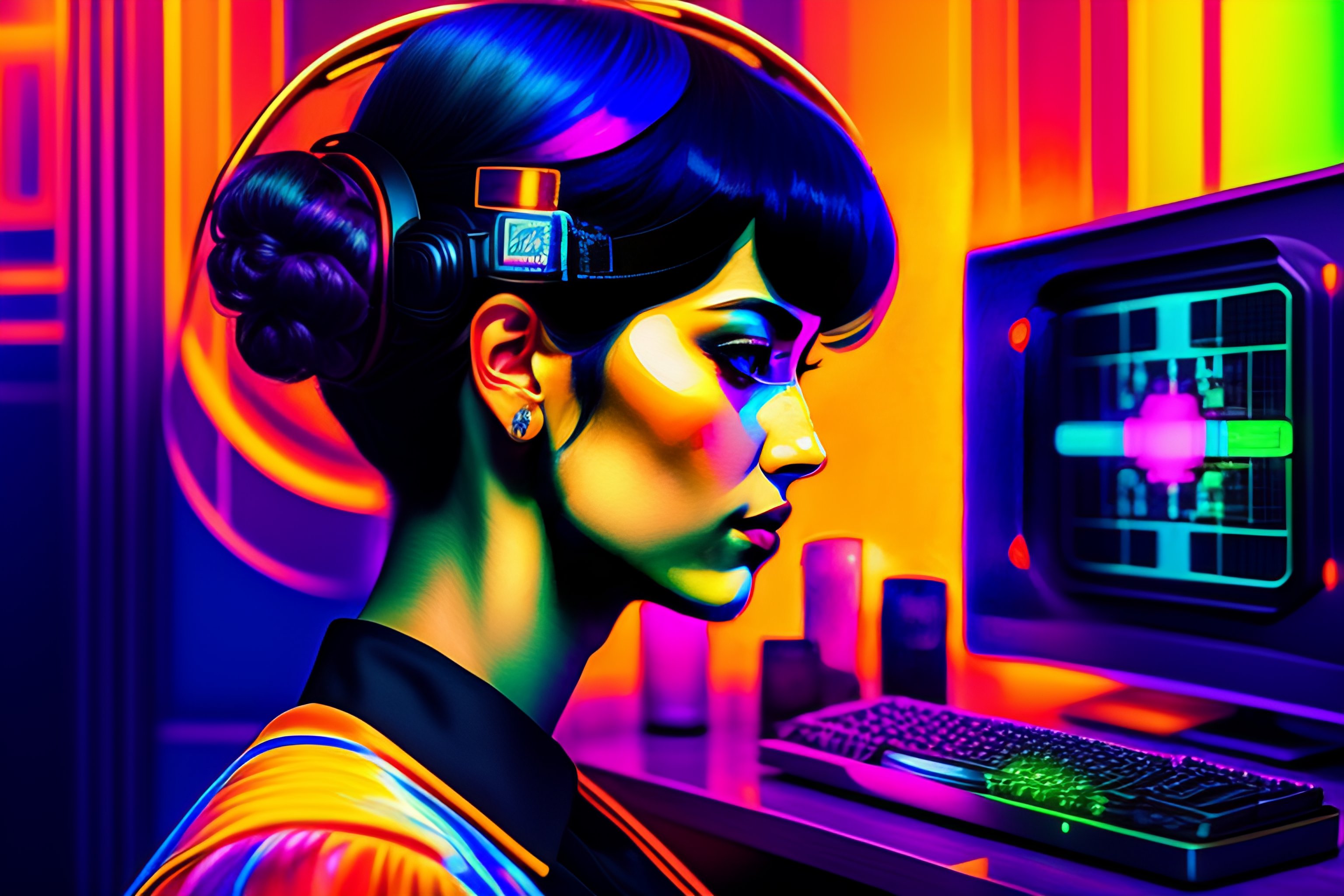 Lexica - Computer hacker in art-nouveau style. greek column background ...