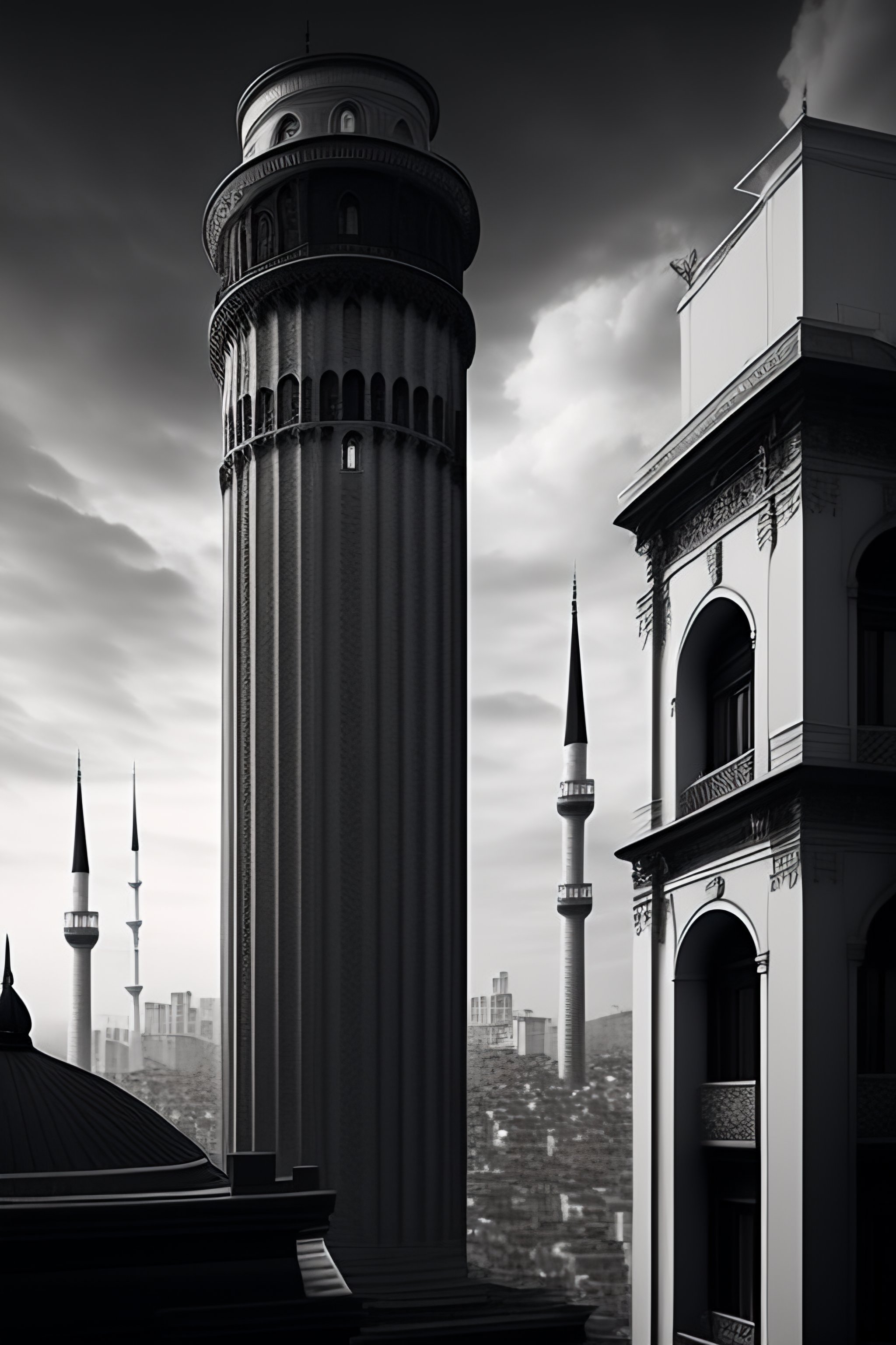 Lexica - An ultra detailed bold black and white illustration of a ...