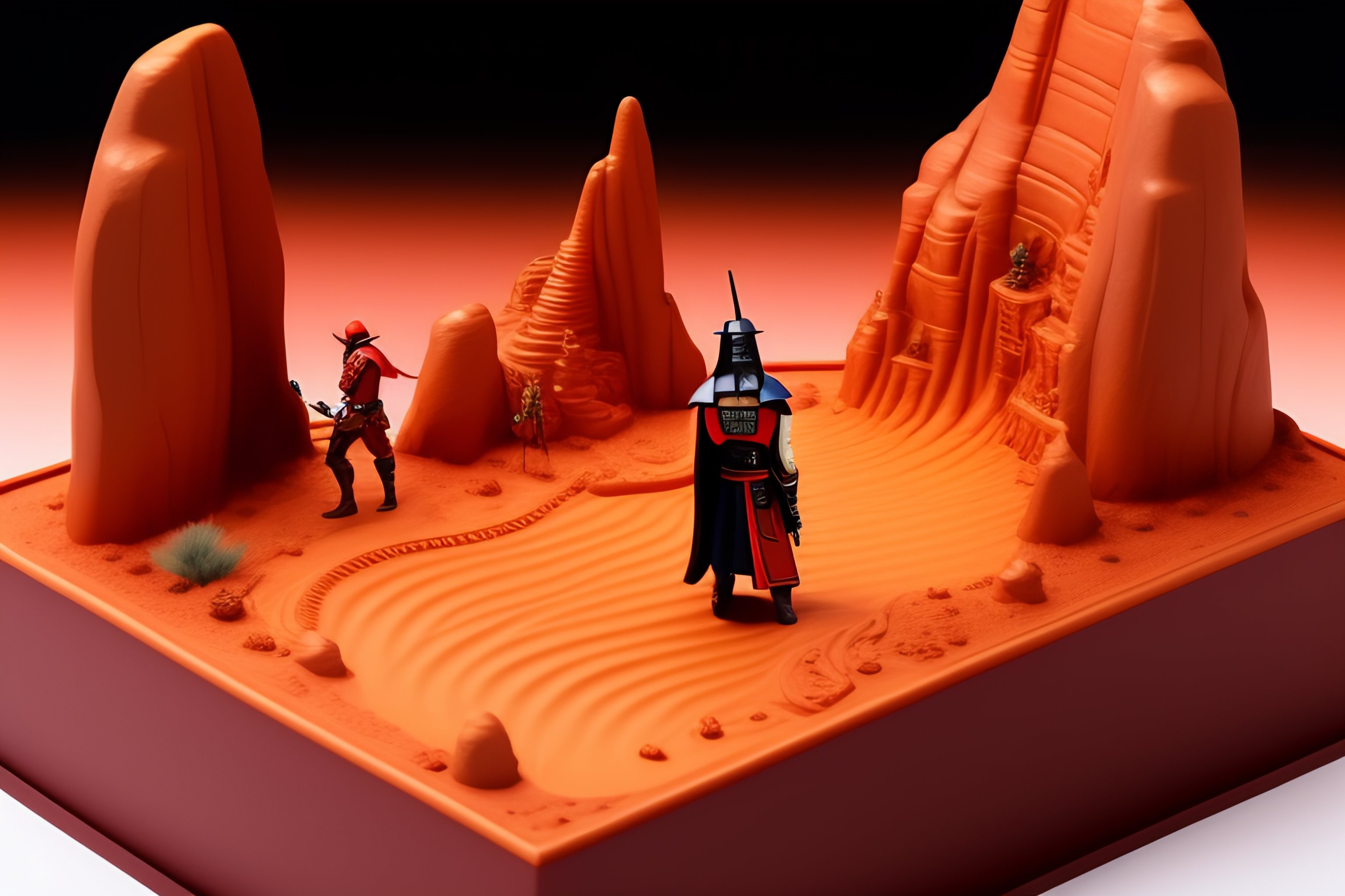 Lexica - Obi Wan Kenobi fighting Darth Maul in the desert arena ...